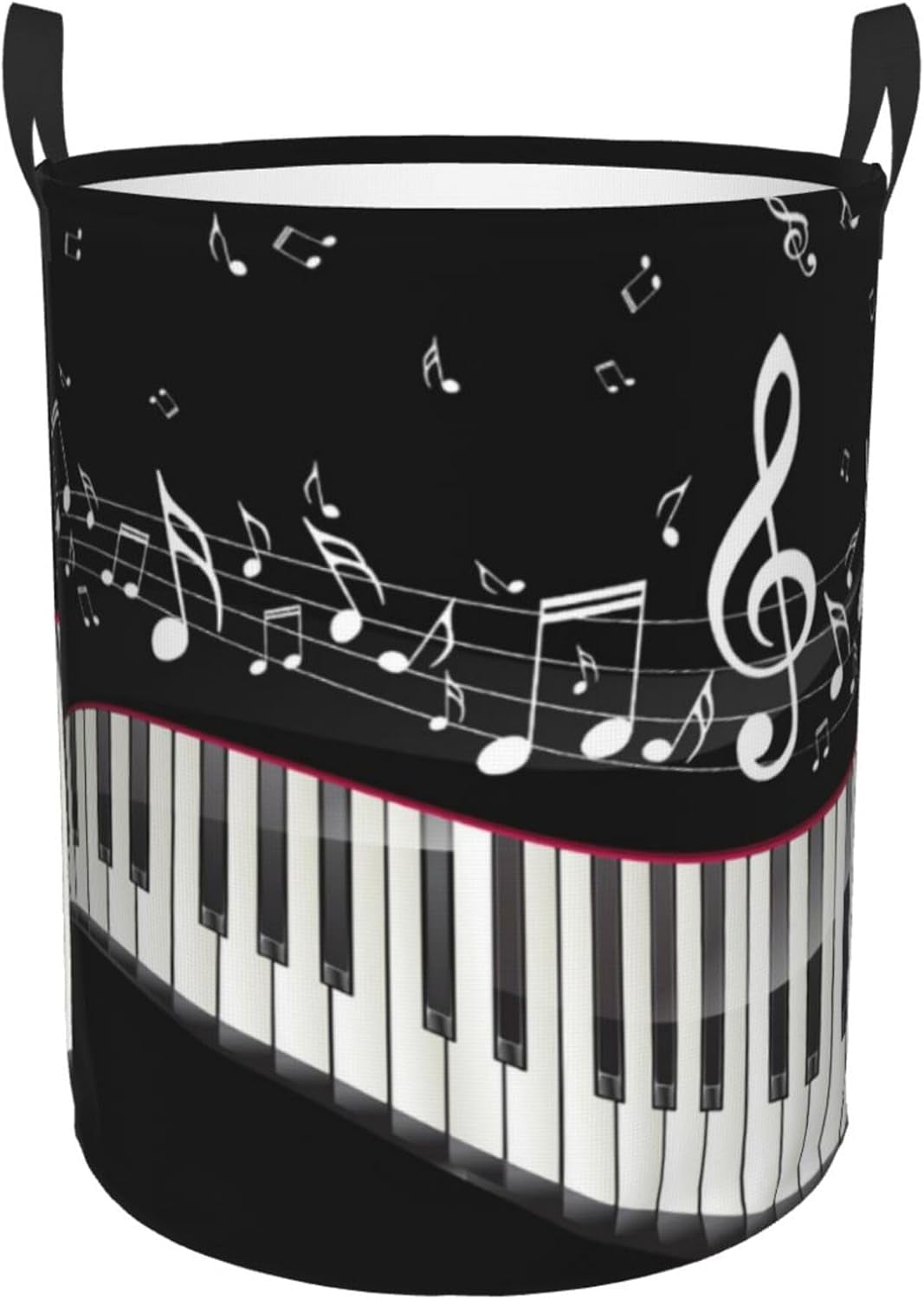 HYKE Laundry Hamper Compatible With Black And White Piano Keys With ...