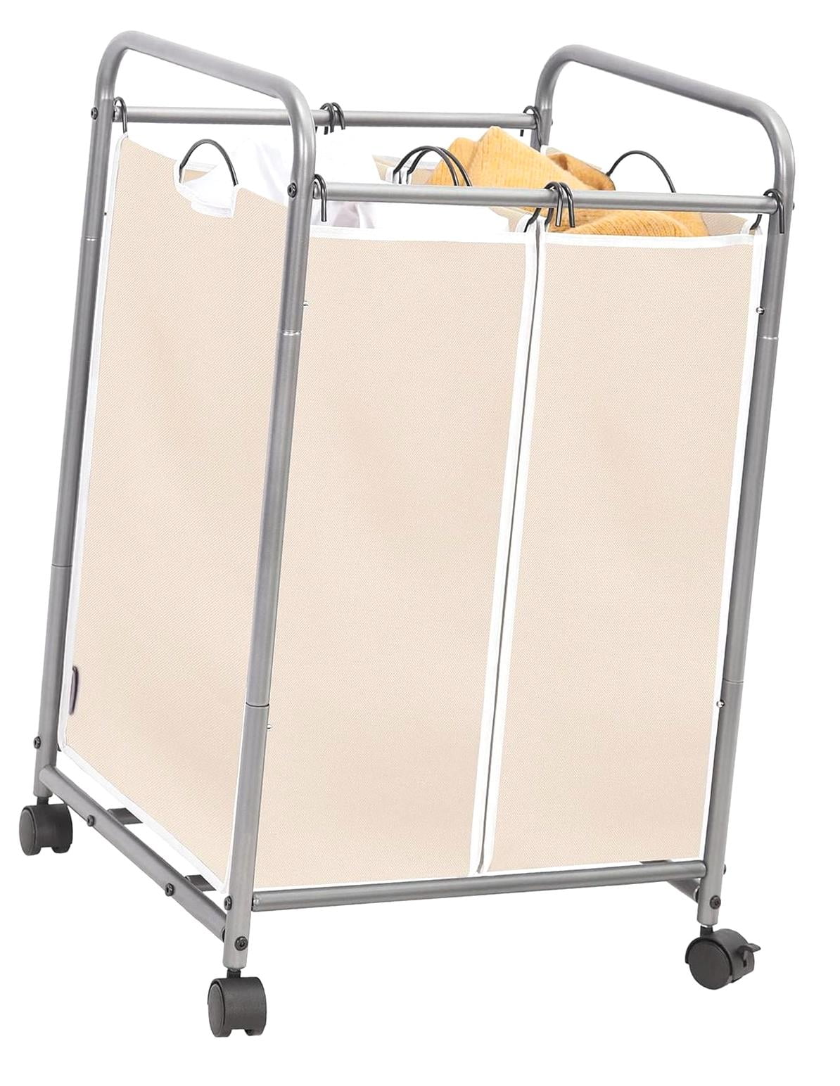 HYKE Laundry Sorter 2 Section, 90 L Gal Laundry Hamper with Wheels ...