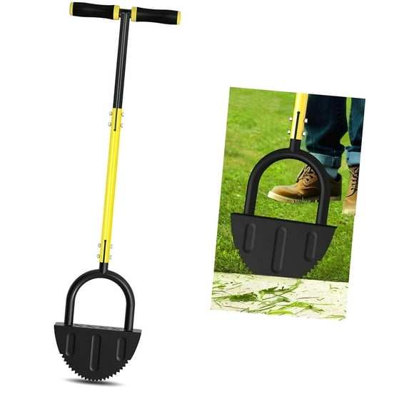 HYKE Lawn Edger with Ergonomic Grip, Half Moon Saw-Tooth Edger, 38-Inch ...