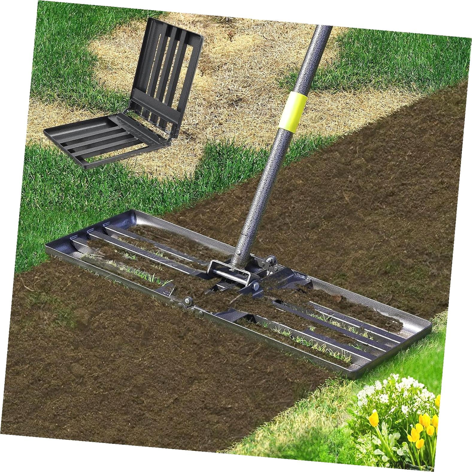 HYKE Lawn Leveling Rake,Folding 30x10 Inch Ground Plate,56 Inch ...