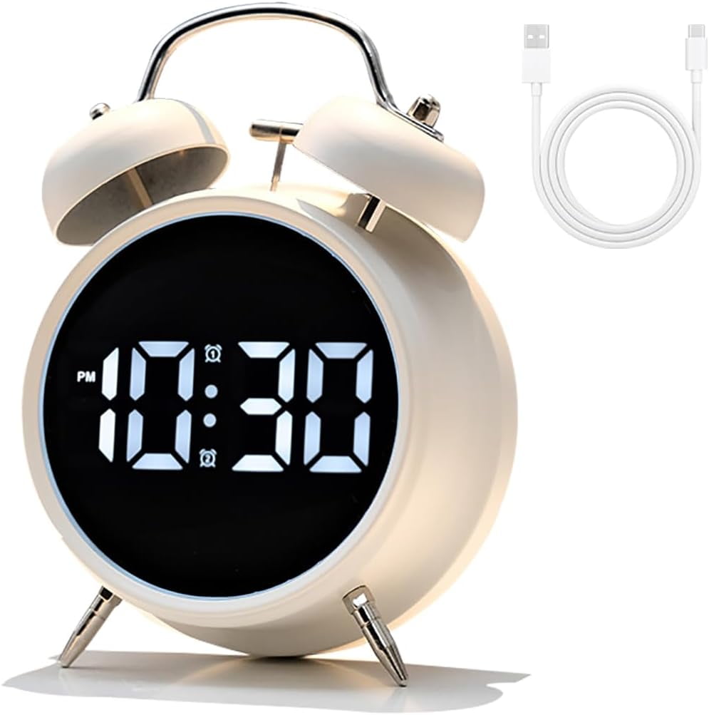 HYKE Loud Alarm Clock for Heavy Spers Adults, Teens,Kids,Retro Metal ...