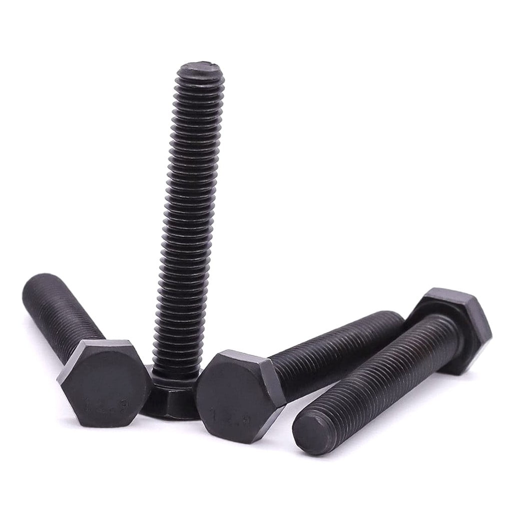 HYKE M12-1.75 80mm Hex Bolts, 12.9 Grade Alloy Steel, Oxide, Full ...