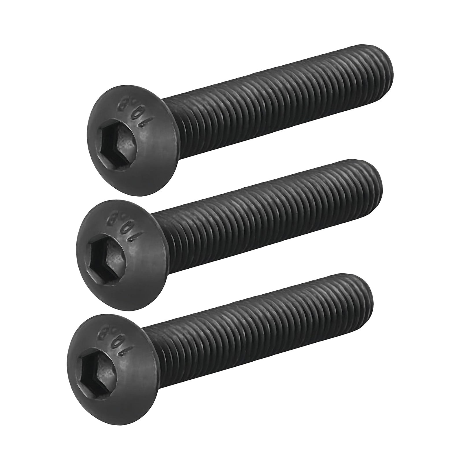 HYKE M6 30mm Button Hex Cap Screws Bolts, Grade 12.9 Carbon Steel ...