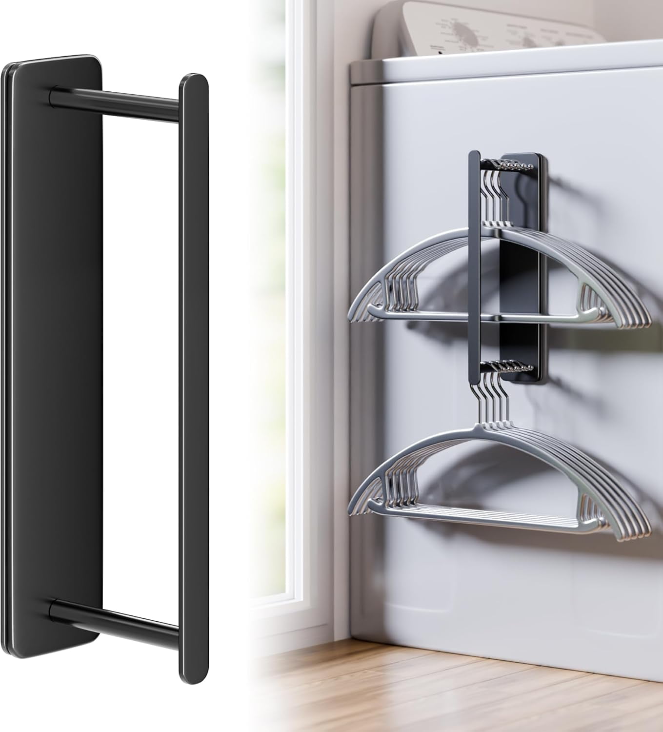 HYKE Magnetic Hanger Holder for Laundry Room, Hanger Storage Organizer ...