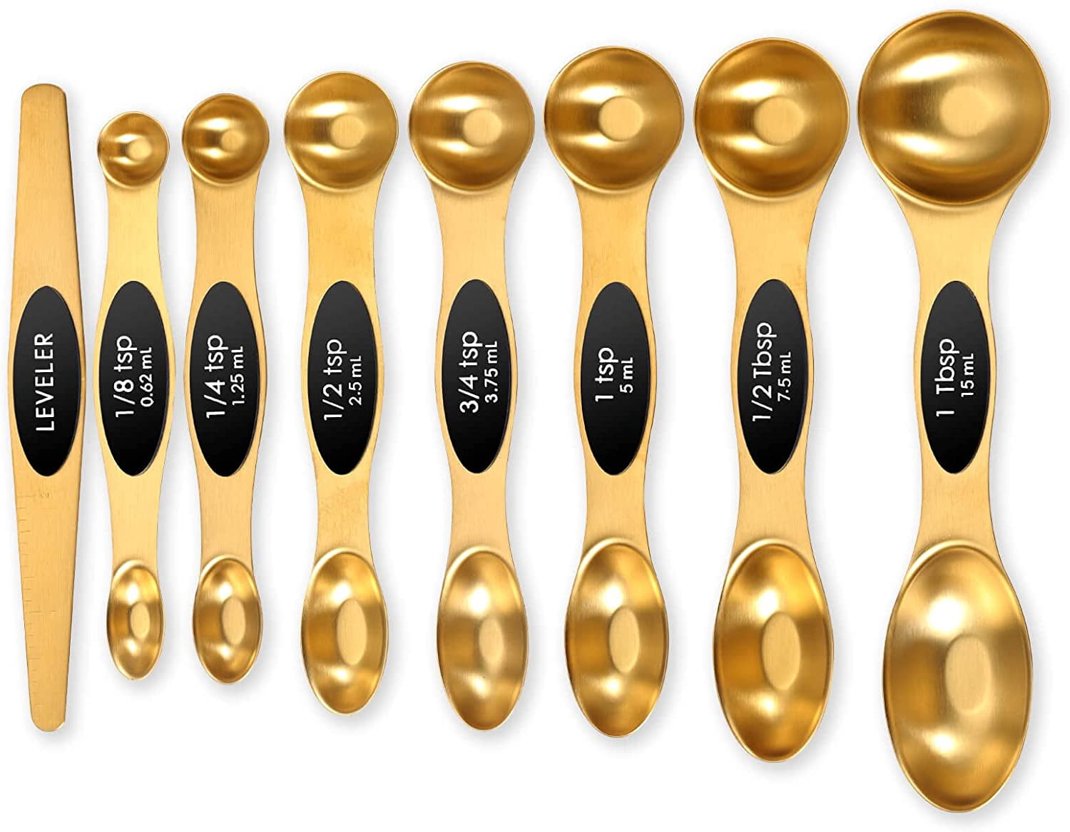 HYKE Magnetic Measuring Spoons Set Stainless Steel Dual Sided Stackable ...