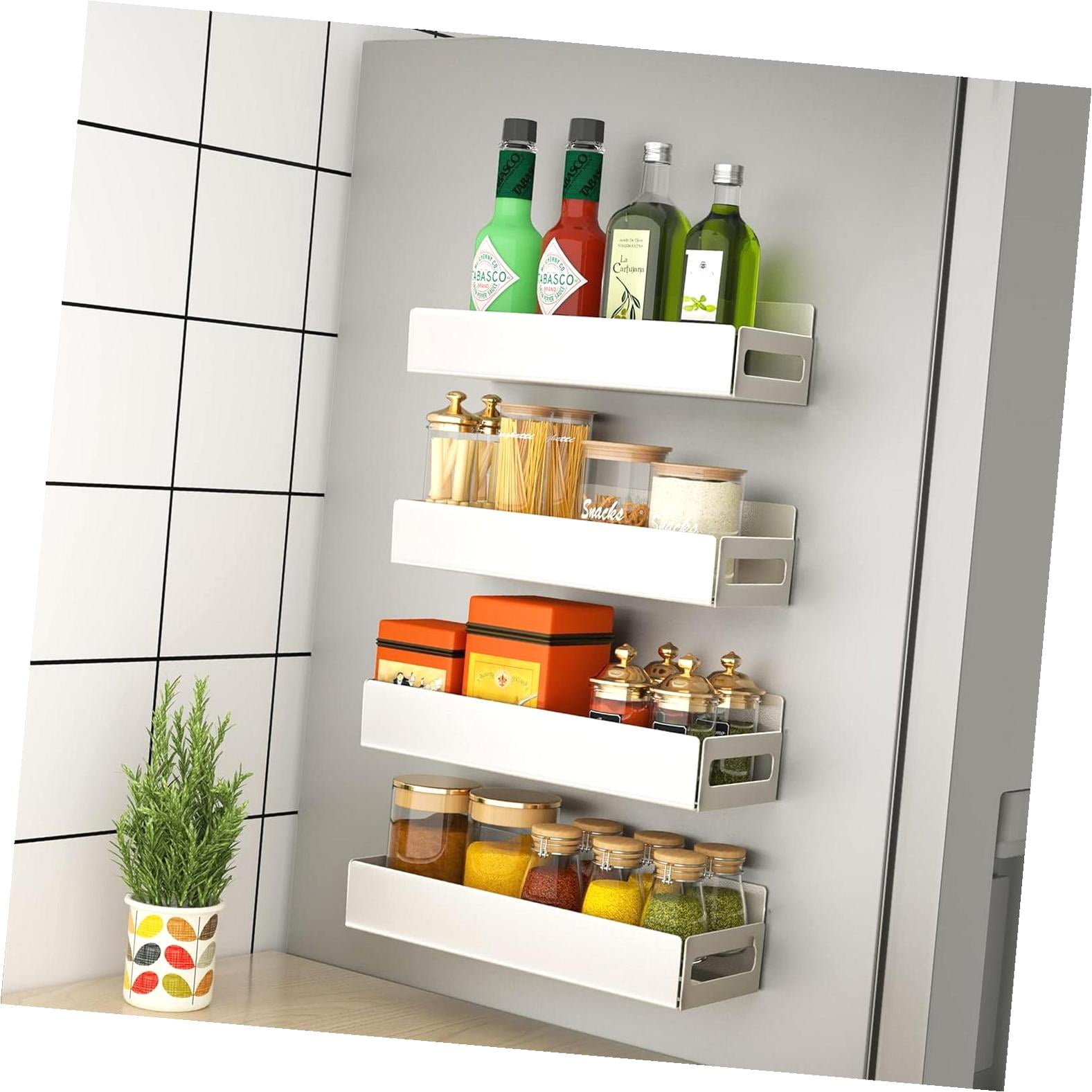HYKE Magnetic Spice Rack Organizer For Refrigerator, Magnetic Shelf For Refrigerator And ...