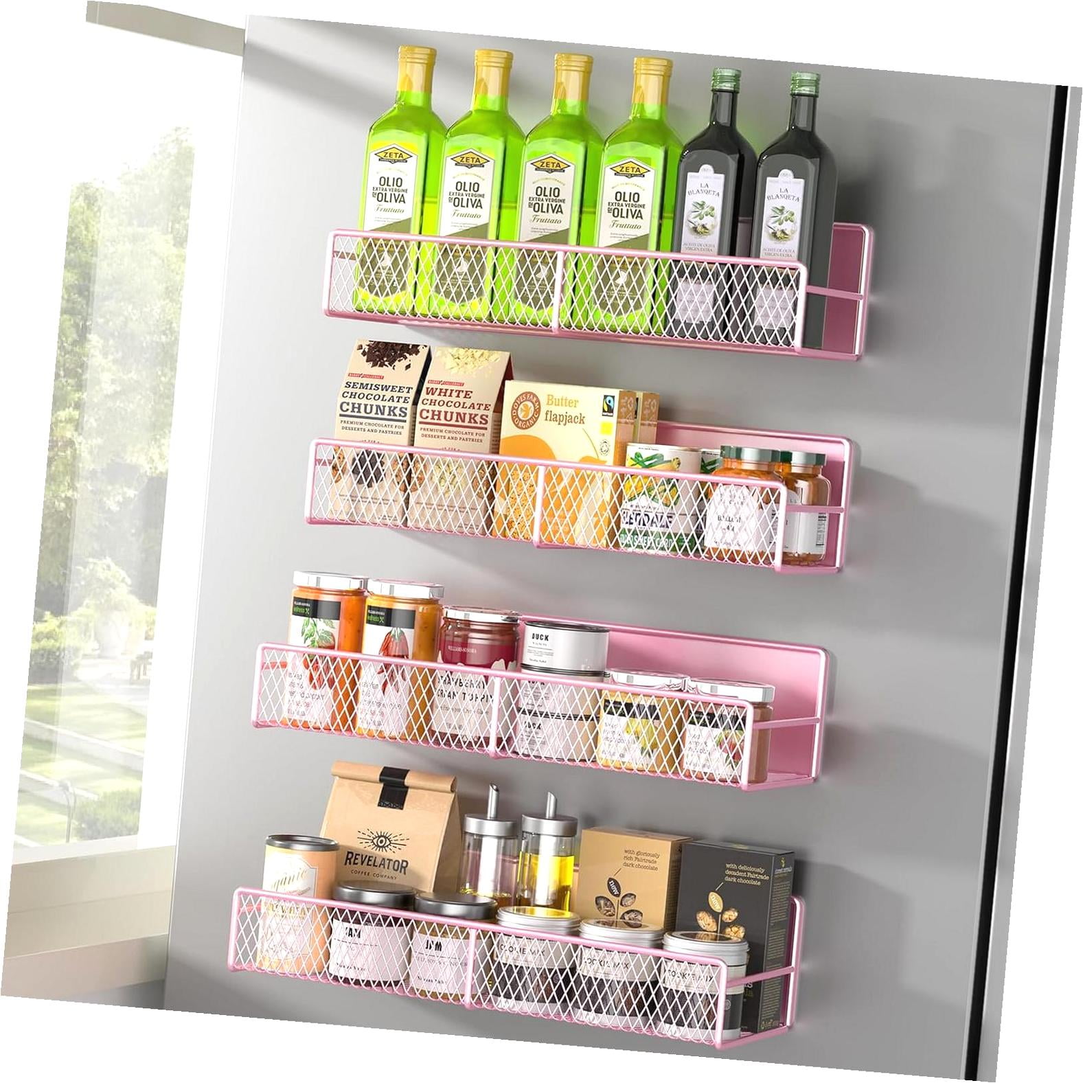 HYKE Magnetic Spice Rack for Refrigerator, 6 Pack 100% Metal Strong ...