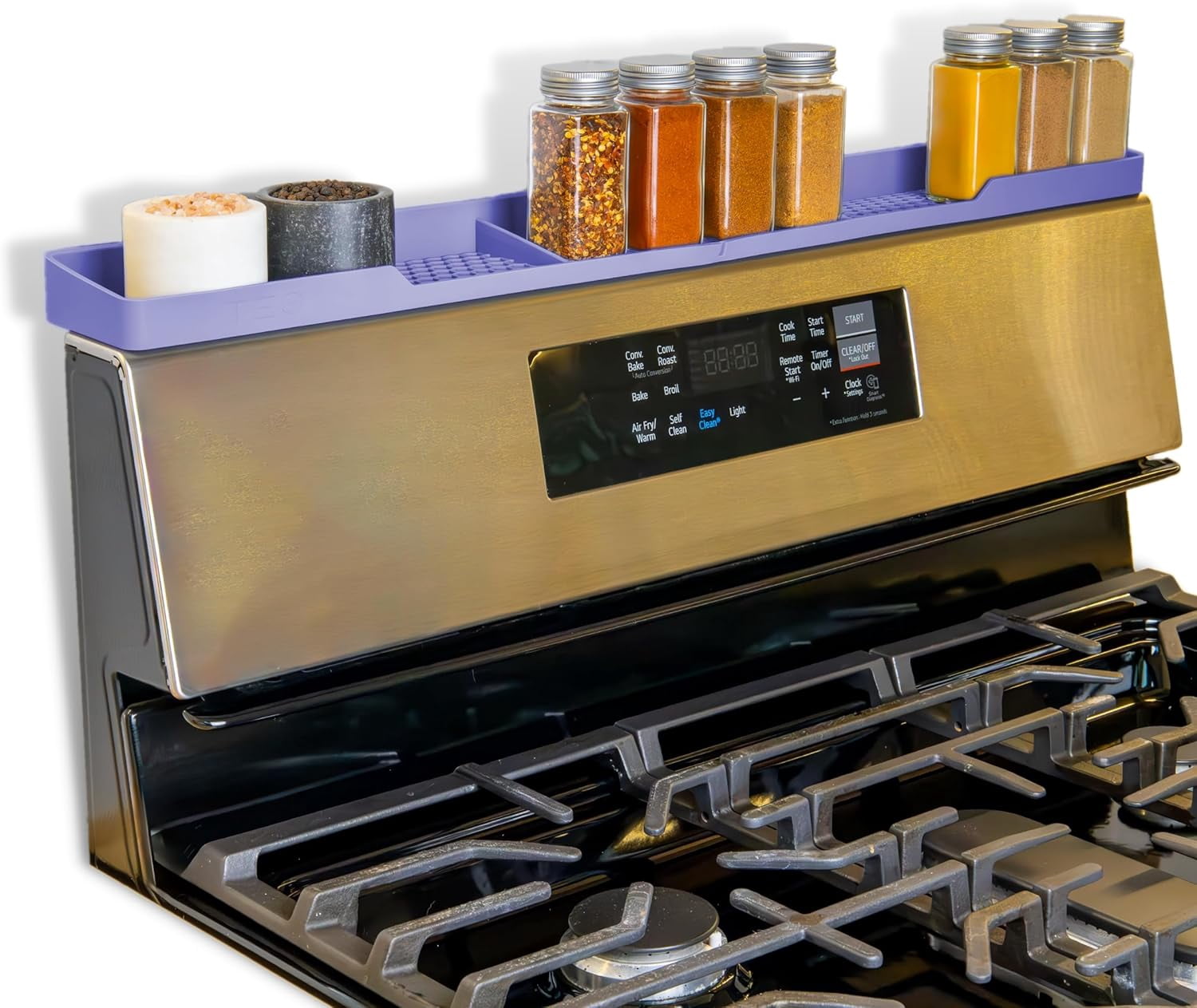 HYKE Magnetic Stove Top Shelf - Silicone 30" Over the Stove Spice Rack ...