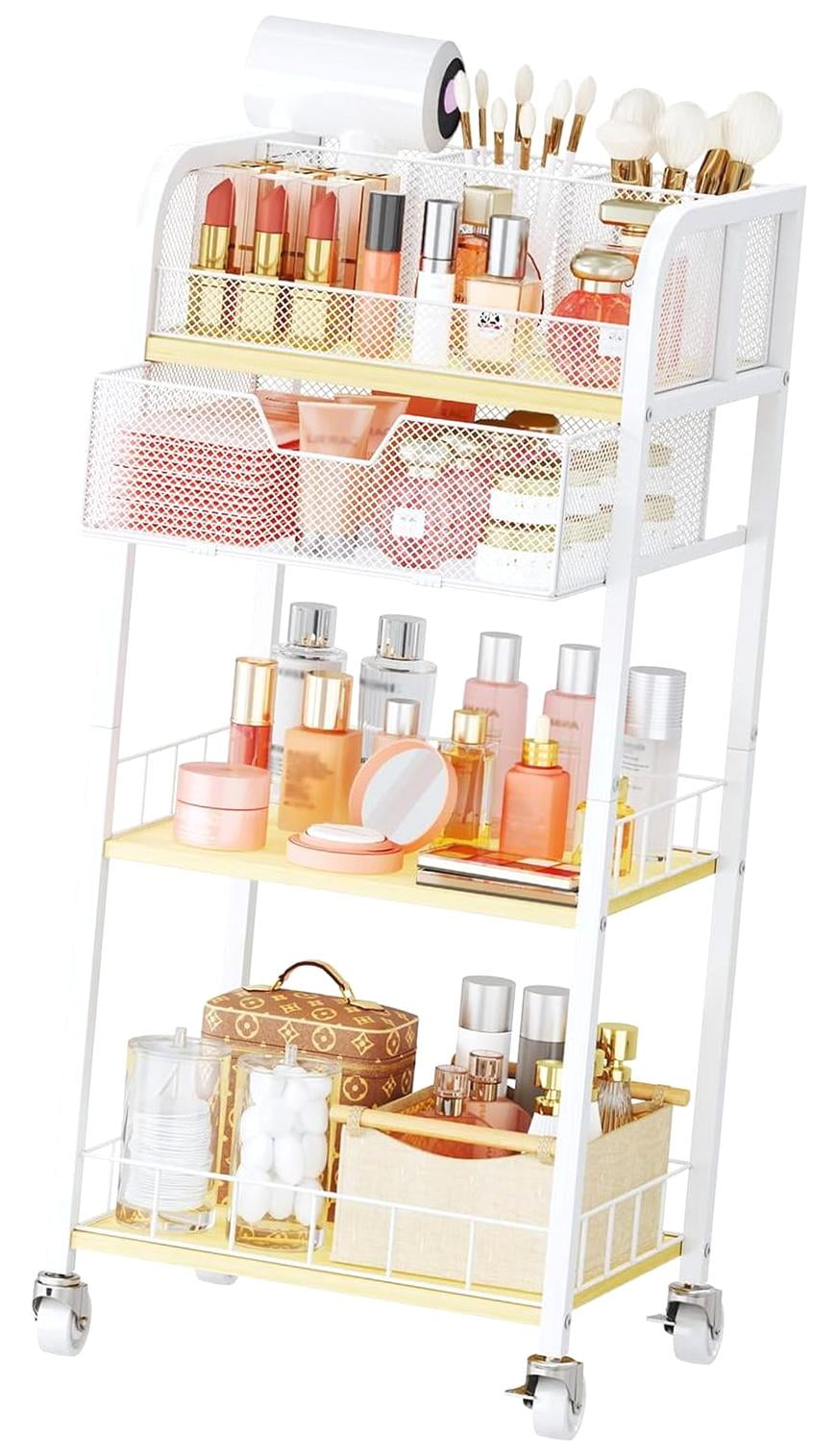 HYKE Makeup Organizer Storage Cart - 4 Tier Skincare Make Up Storage ...