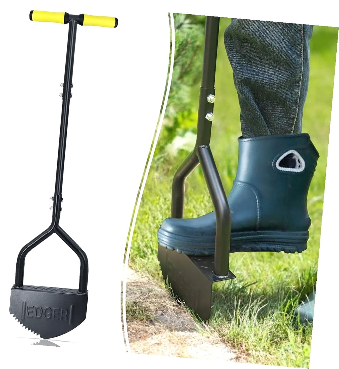 HYKE Manual Edger Lawn 40-inch, Half Moon Edger Chopper Lawn with ...