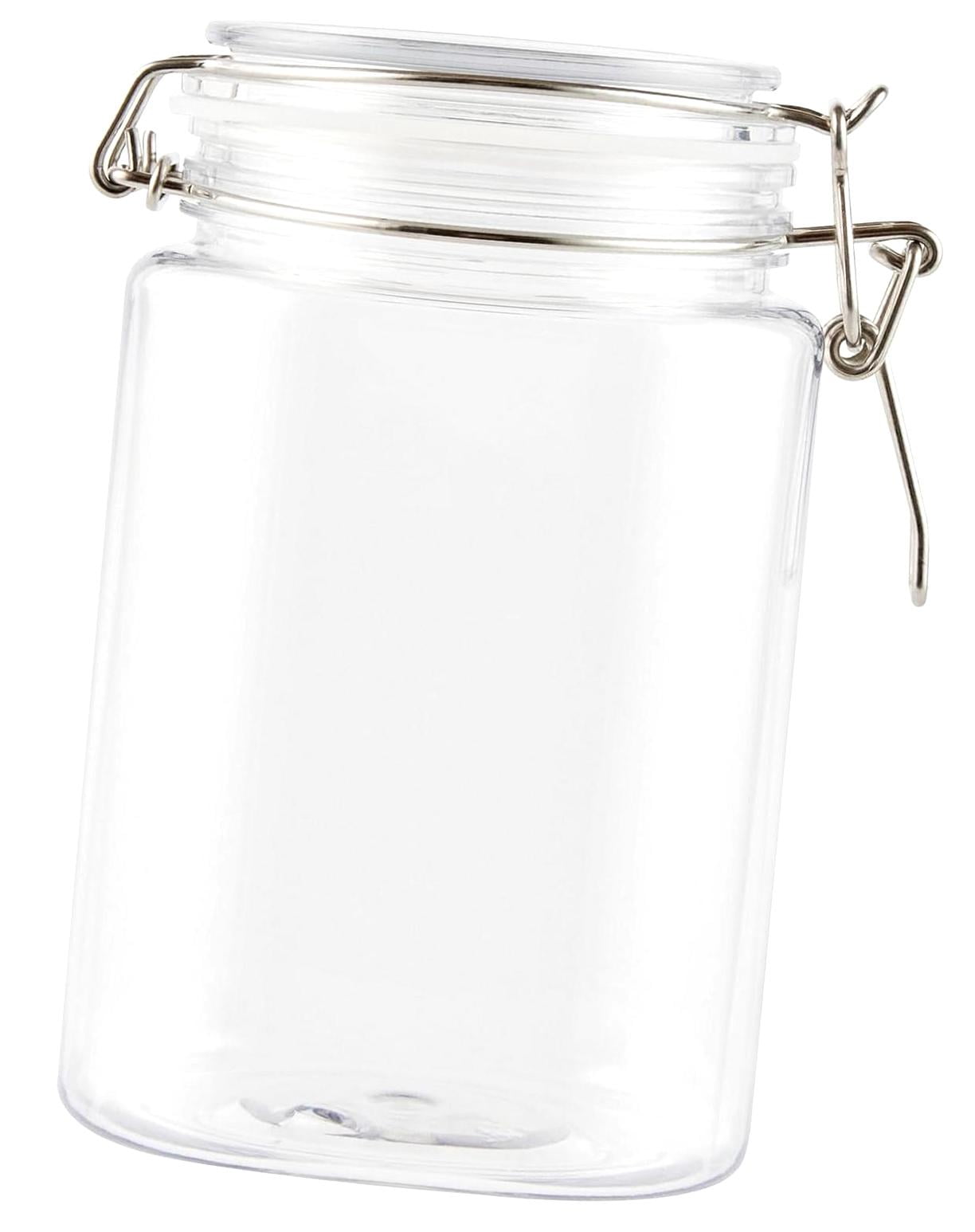 HYKE -Met Lux 43 Ounce Hinged Food Storage Jars, 2 Airtight Jars With ...