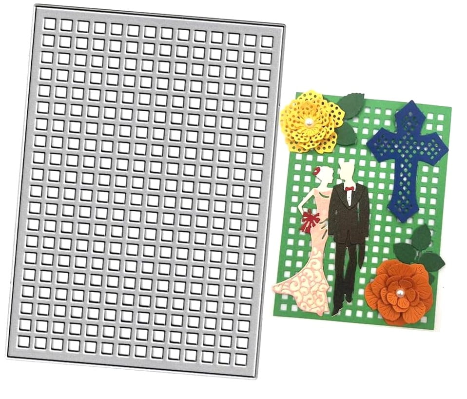 HYKE Metal Square Frame Die Cuts, Grid Die Crafts Template Mould ...