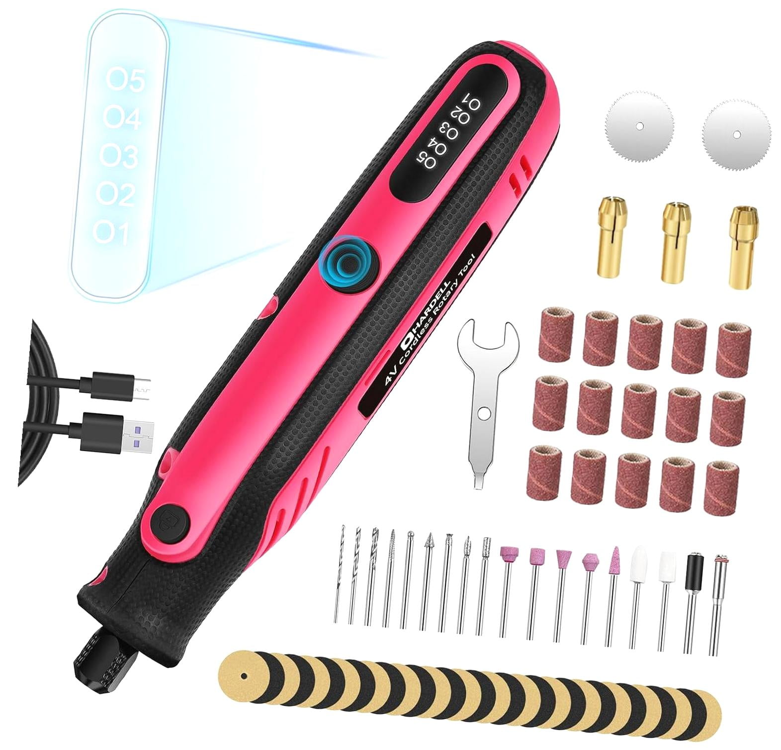 HYKE Mini Cordless Tool, 5-Speed Tool Kit with 69 , 4V Power Tool for ...