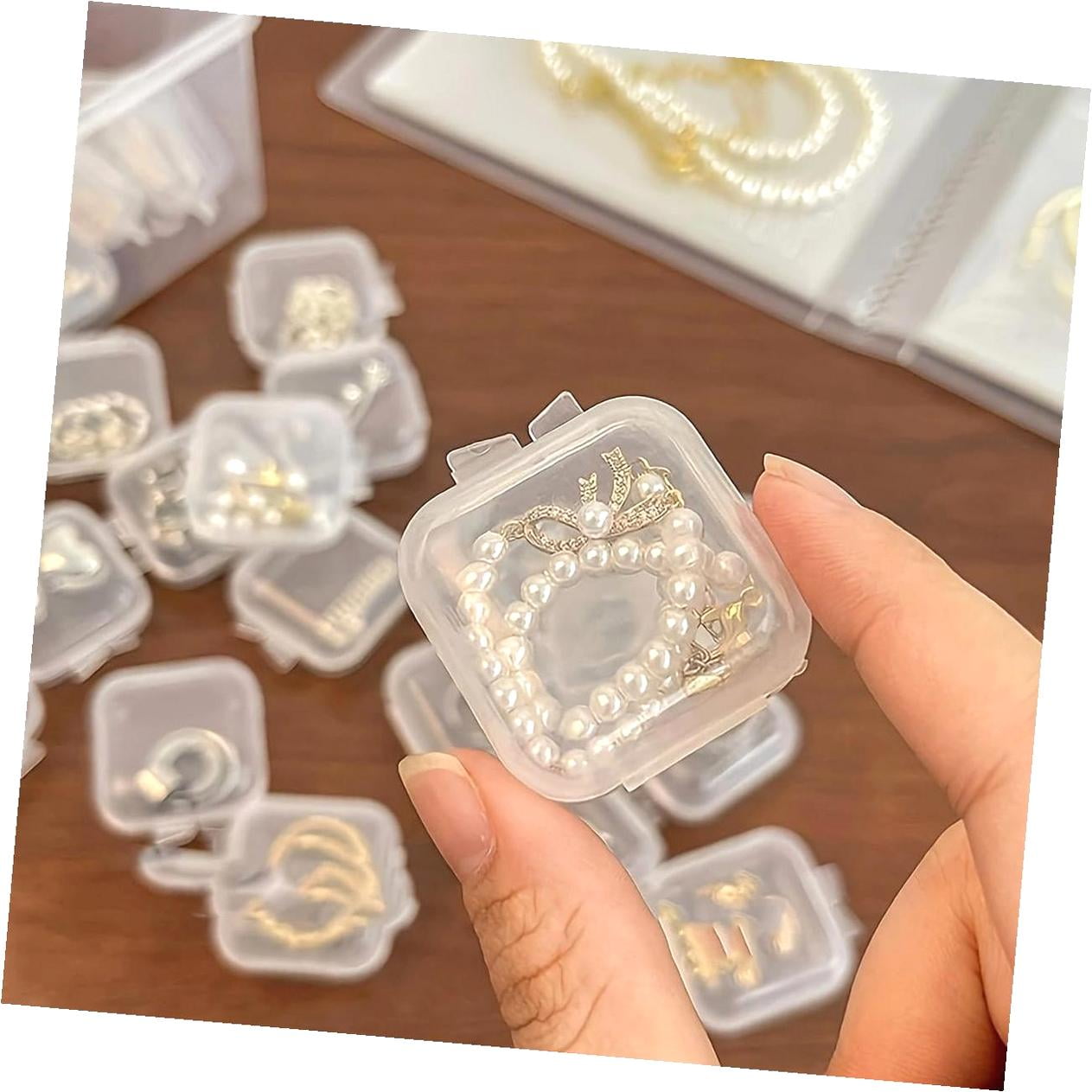 HYKE Mini Jewelry Storage Containers, 40-Piece Set of Clear Plastic ...