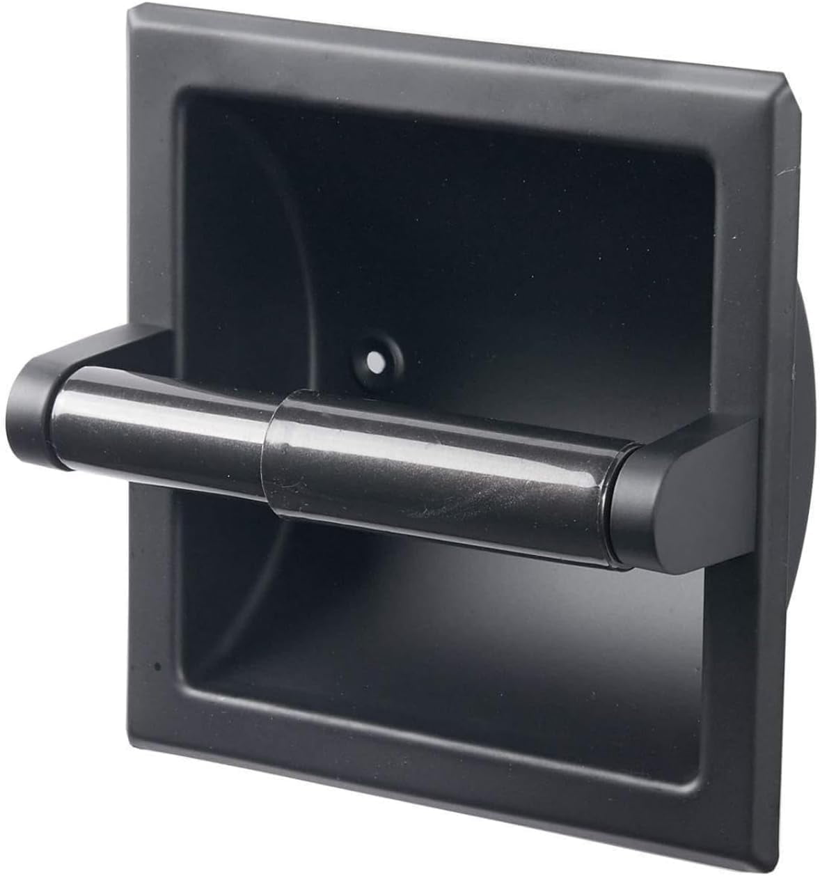 HYKE Modern Matte Black Recessed Toilet Paper Towel Holder Set Durable ...