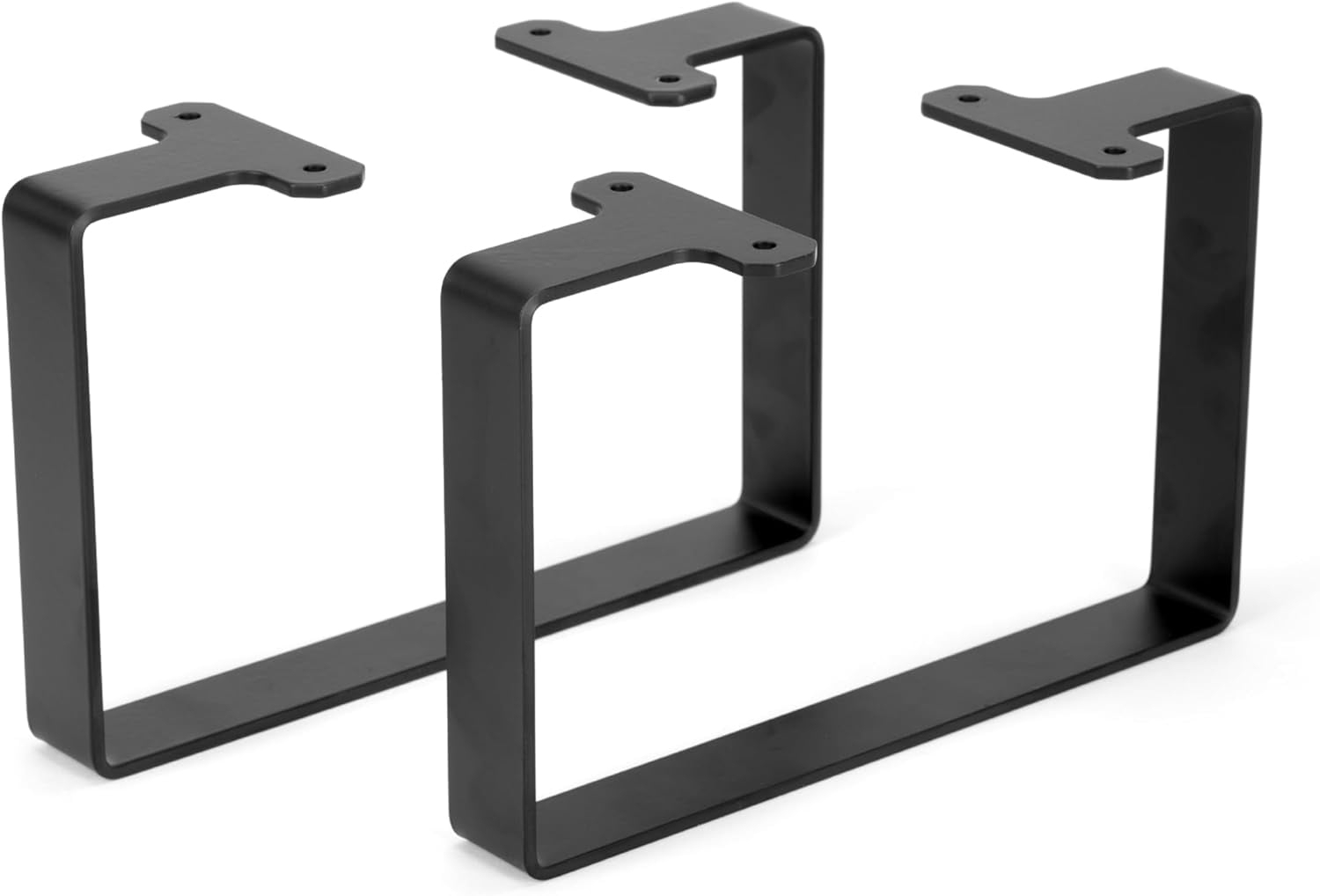 HYKE Modern Steel Monitor Stand Legs, Matte Black Powder Coated Desk ...