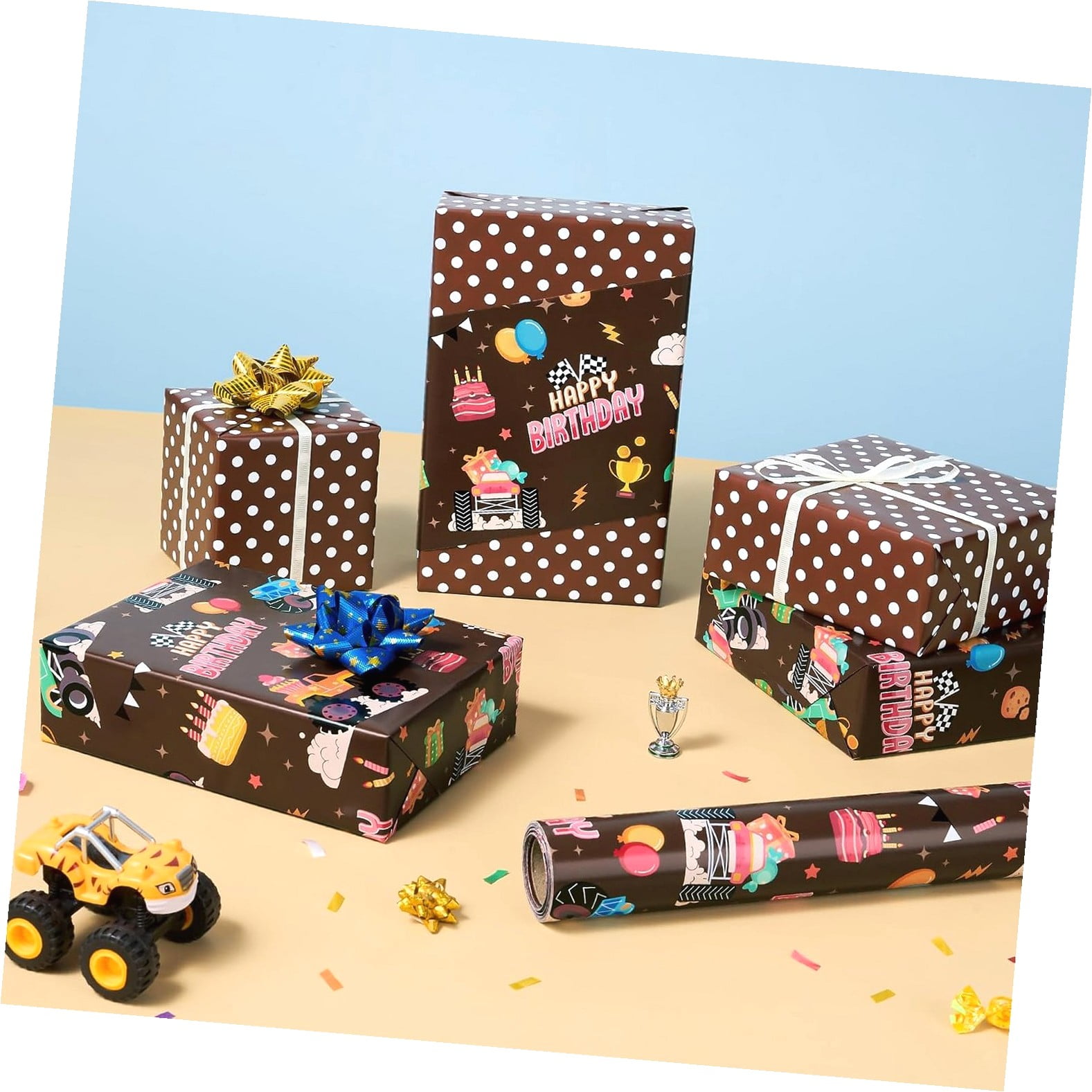 HYKE Monster Truck Reversible Paper Roll 1 Roll ” 33 ft Paper Roll ...