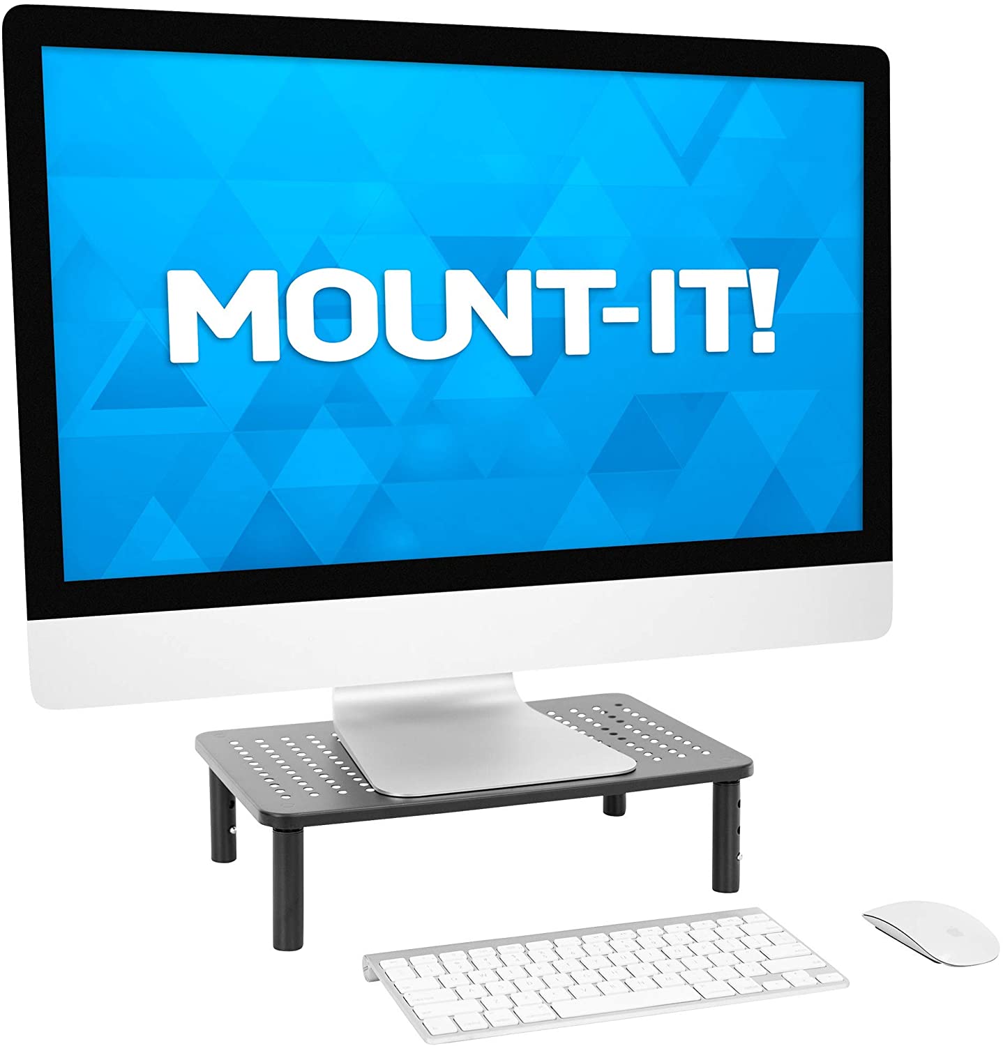 HYKE Mount-It! Height Adjustable Single Monitor Riser | Metal Mesh ...