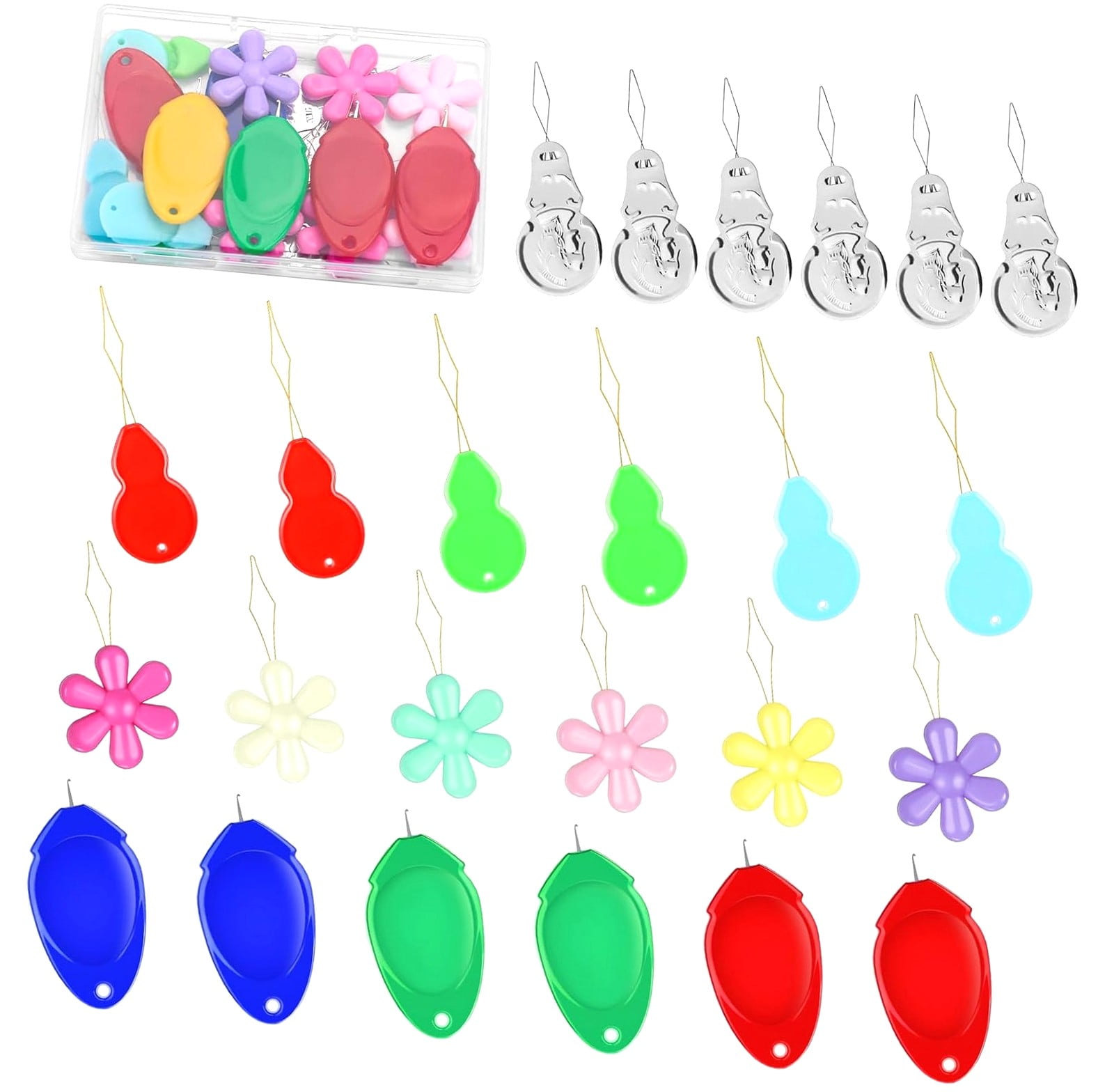 HYKE Needle Threaders, 24 PCS Needle Threader Kit for Needle Work, 4 ...