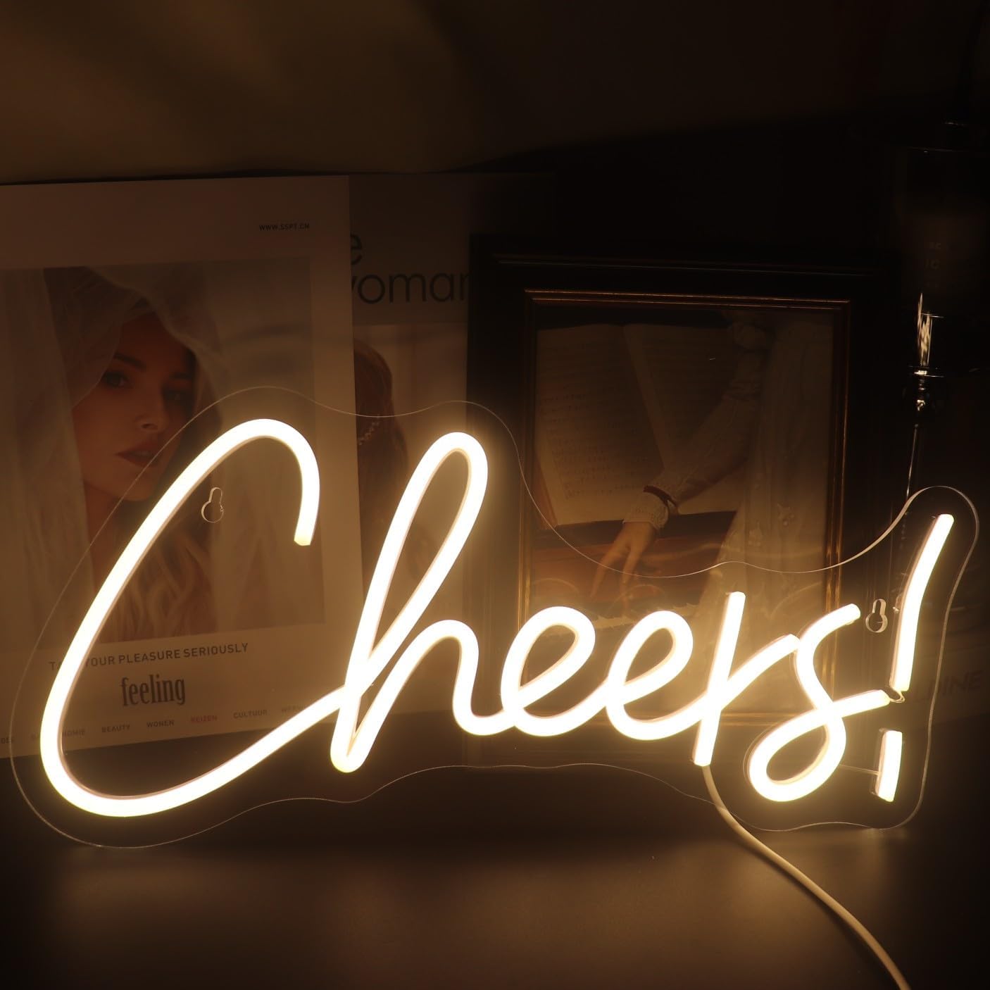 HYKE Nordsty LED Cheers n Sign Word Light Up Signs for Bedroom Home ...
