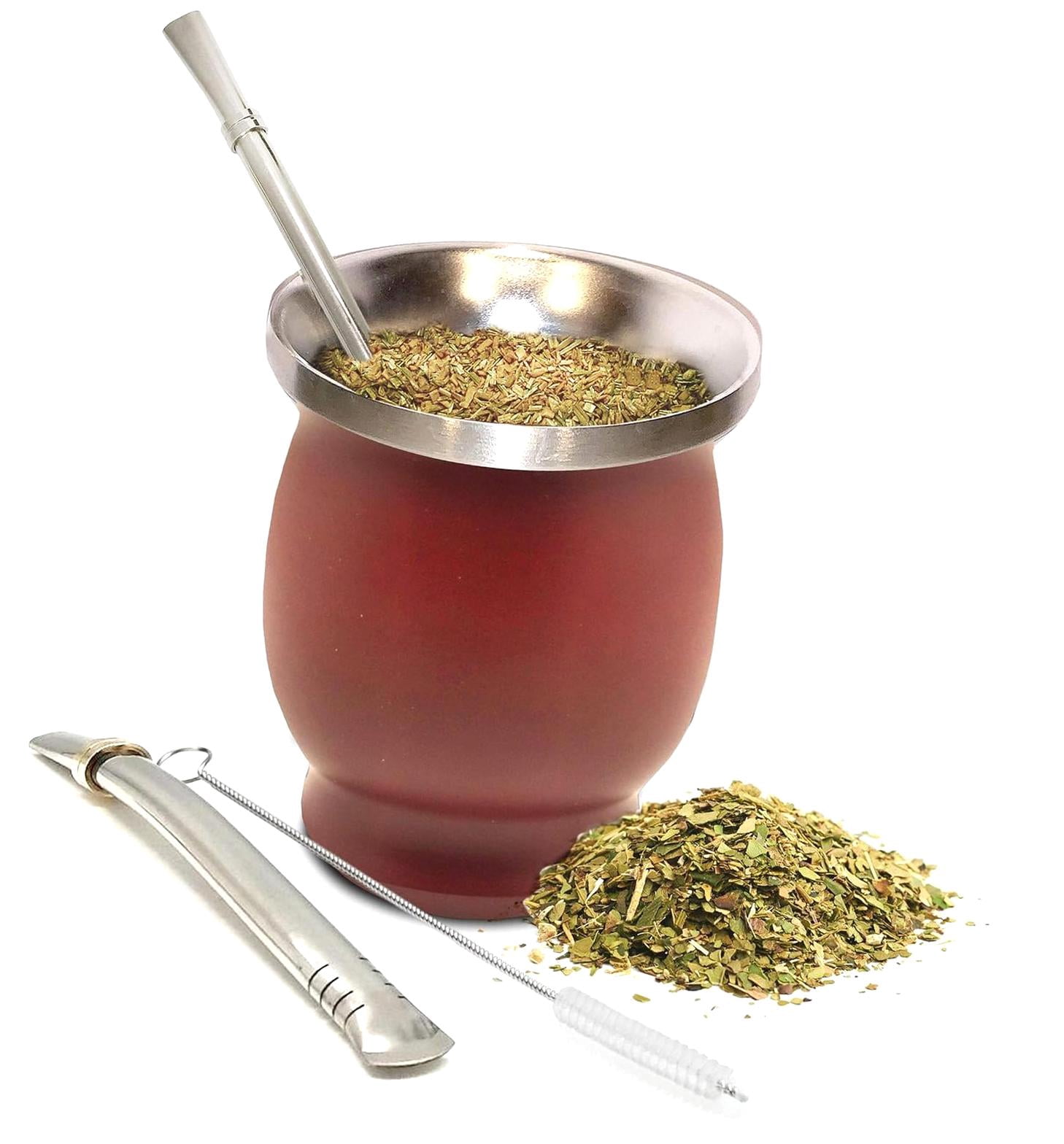 HYKE Norte Yerba Mate Cup Kit, 8-Ounce Traditional Mate Tea Gourd Set ...