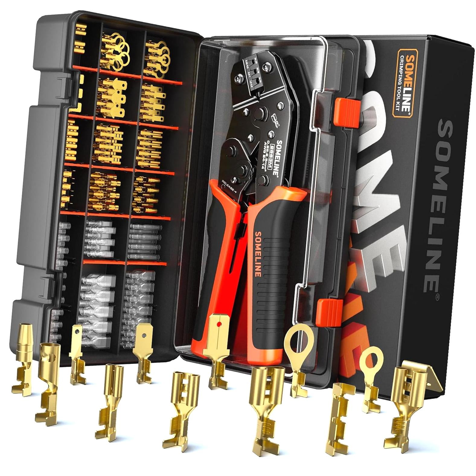 HYKE Open Terminal Connector Crimping Tool Kit,2.8mm 3.5mm 3.9mm 4.8mm ...