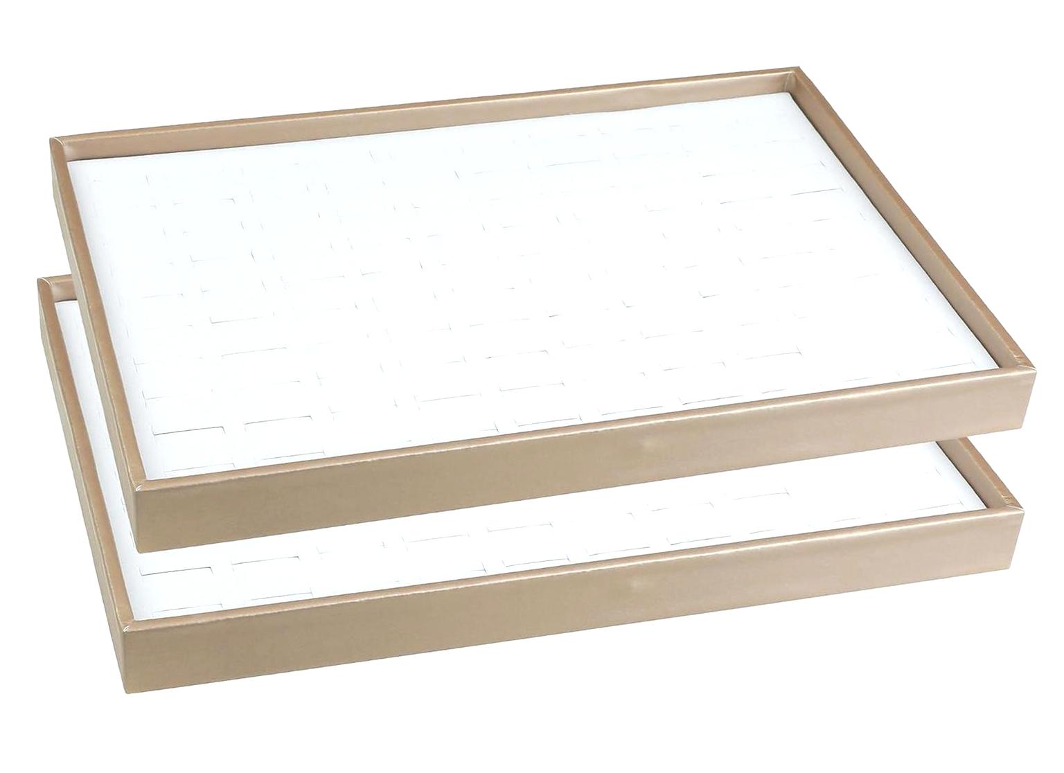 HYKE Pair of 2 Stackable PU Leather Jewelry Organizer Trays featuring ...