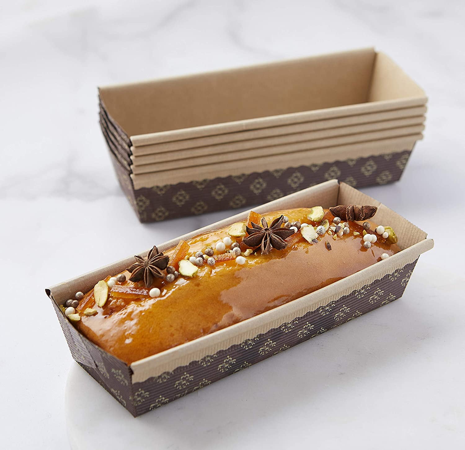 HYKE Pastry Chef's Boutue Disposable Rectangular Paper Loaf Pan Molds ...