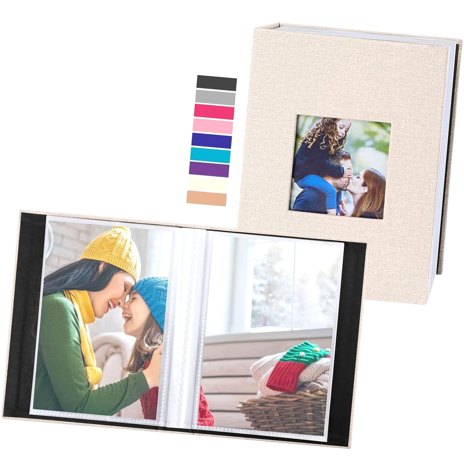 HYKE Photo Album 4x6 100 Pockets 2 Packs, Small Linen Photo Album Bulk ...