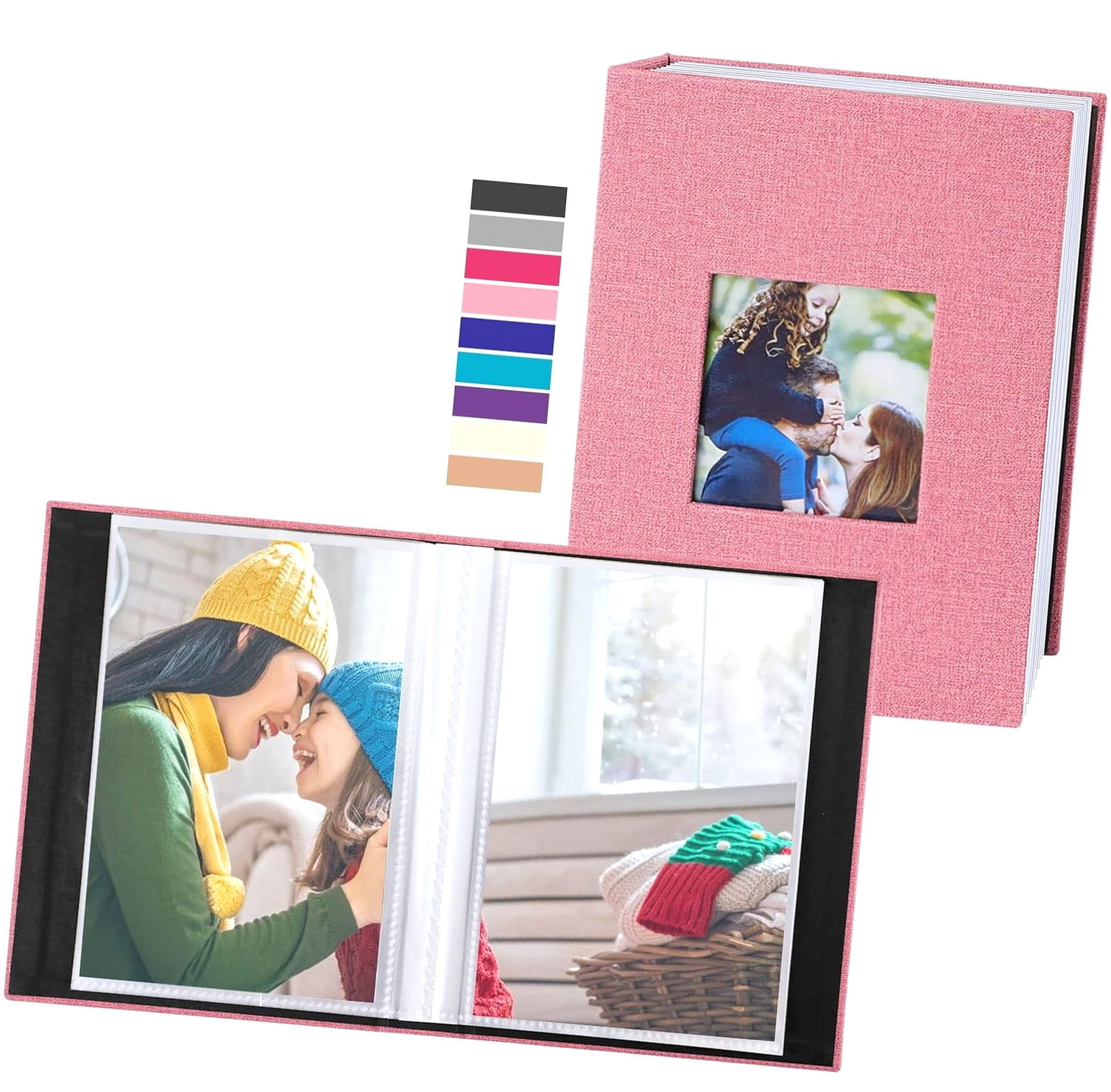 HYKE Photo Album 4x6 100 Pockets 2 Packs, Small Linen Photo Album Bulk ...