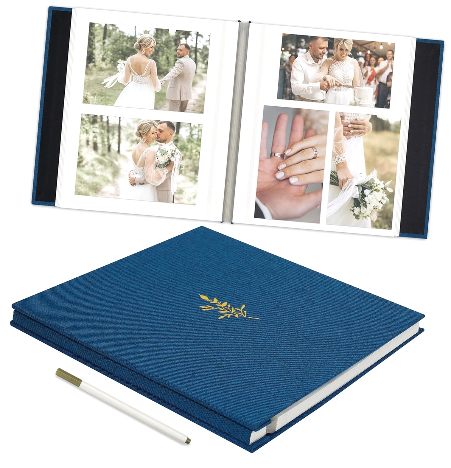 HYKE Photo Album, Navy Blue Scrapbook Album with 40 Blank Pages ...
