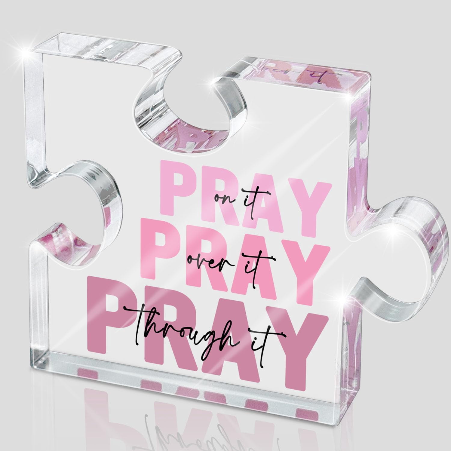 HYKE Plaques Christian Woman Decor Gifts - Pray on it Pray over it Pray ...