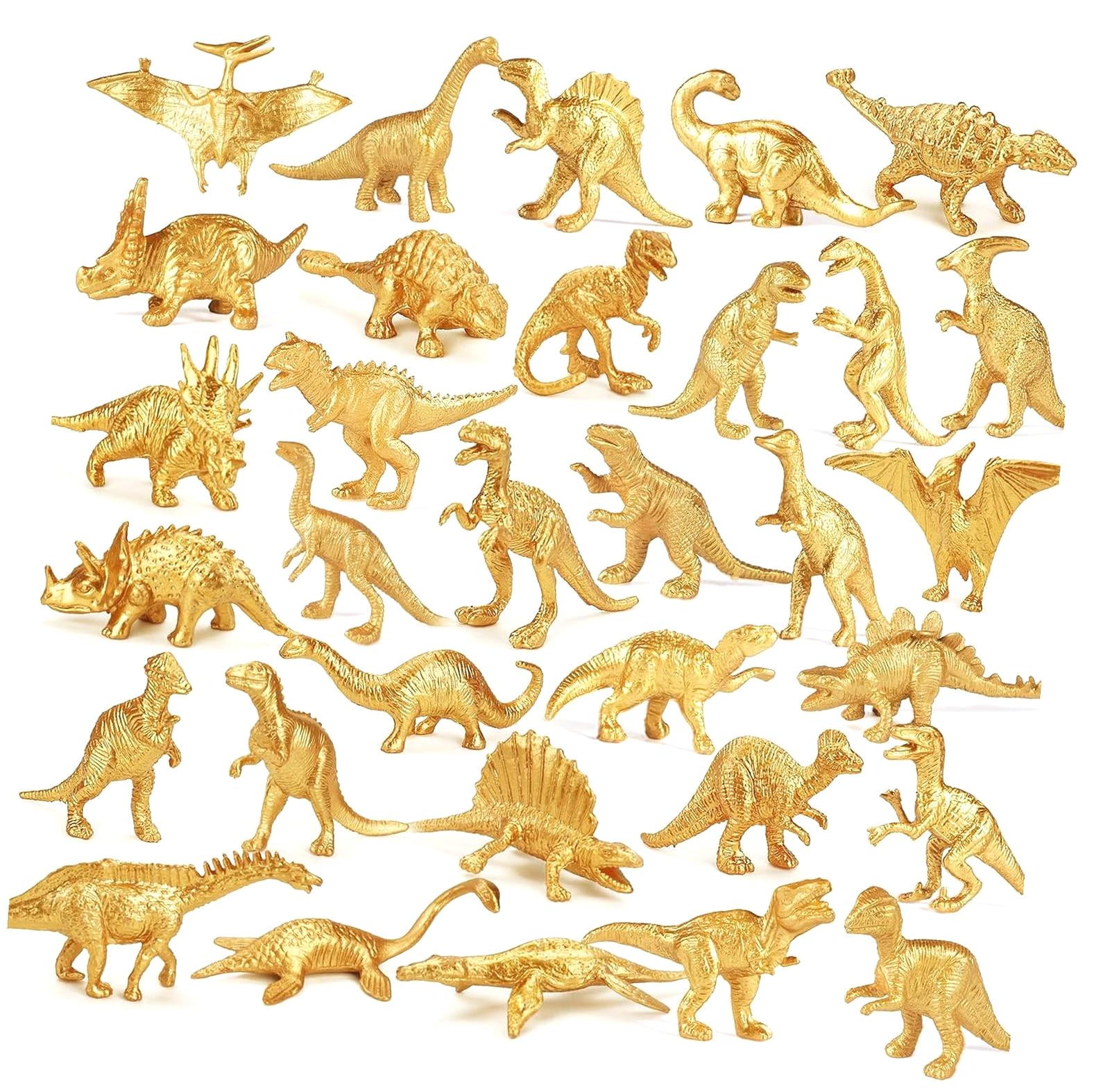 HYKE Plastic Mini Figures Toys 48PCS Supplies Birthday Dino Cupcake ...