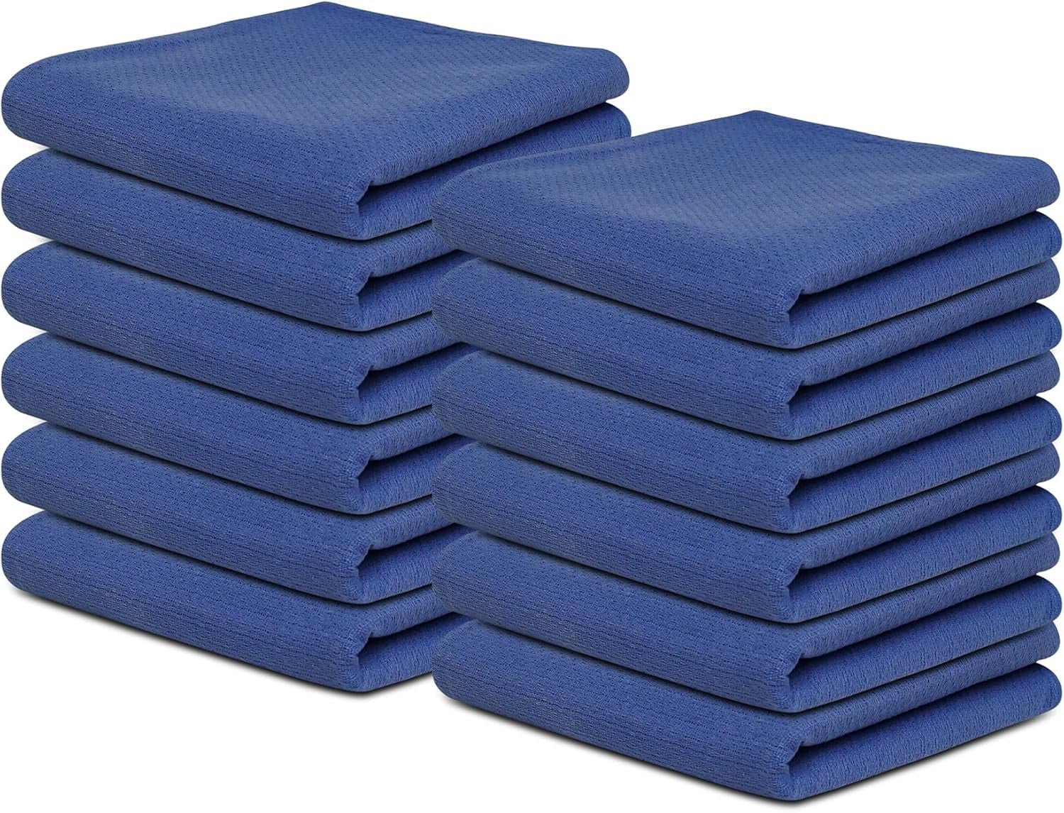 HYKE Plush Surgical Huck Towels - Pack of 12 Blue Cleaning Rags 16'' x ...