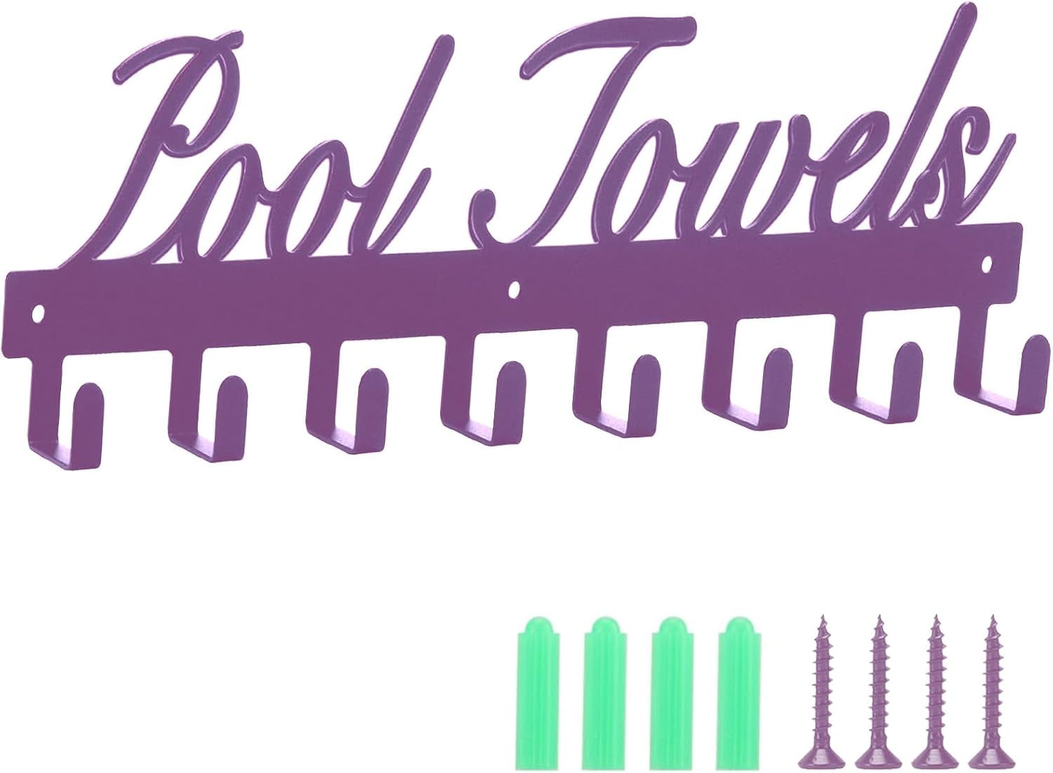 HYKE Pool Towel Rack, Wall Mount Pool Towel Holder Towel Hanger Towel ...