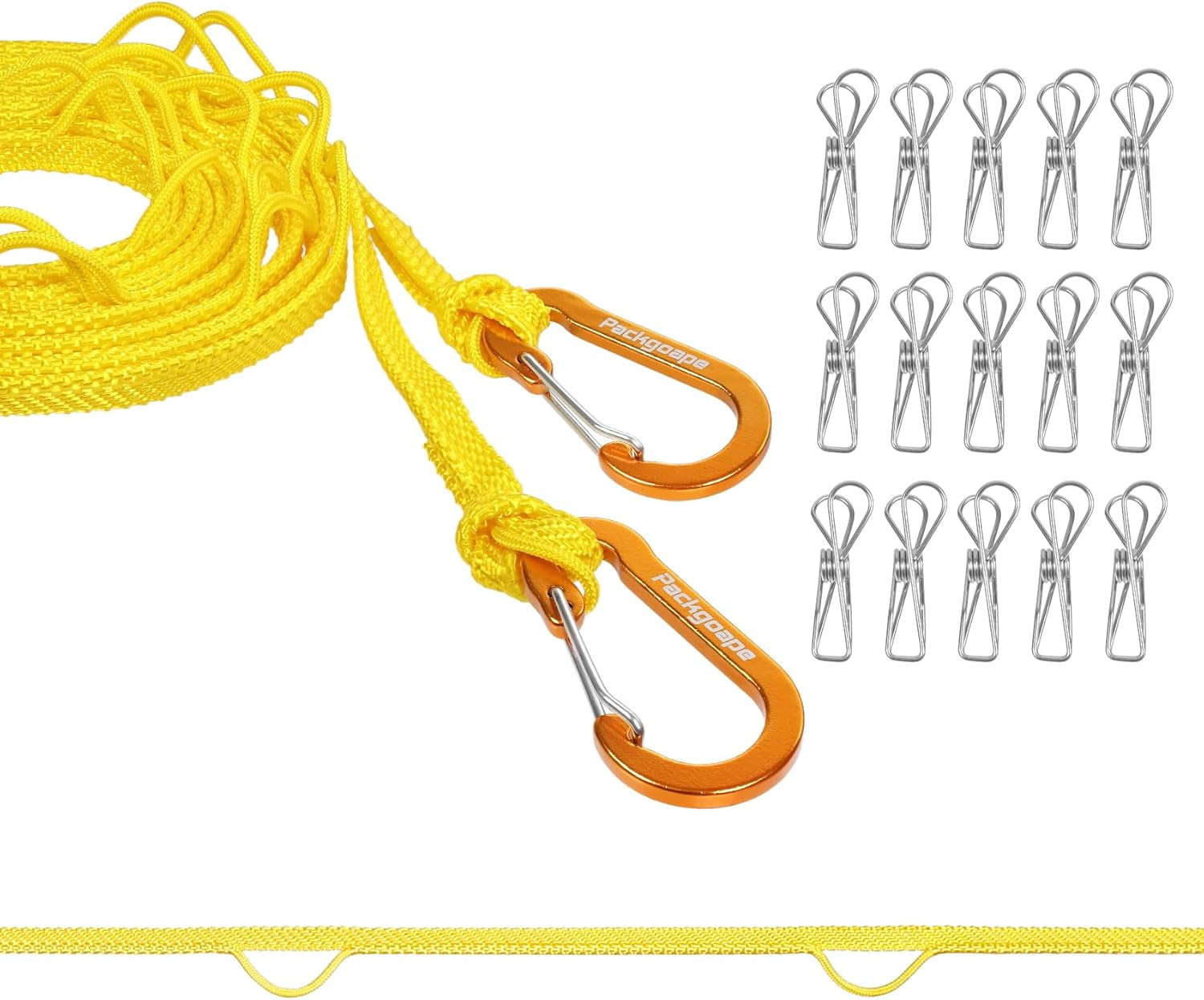 HYKE Portable Travel Clothesline, Windof Clothes Laundry Line with ...