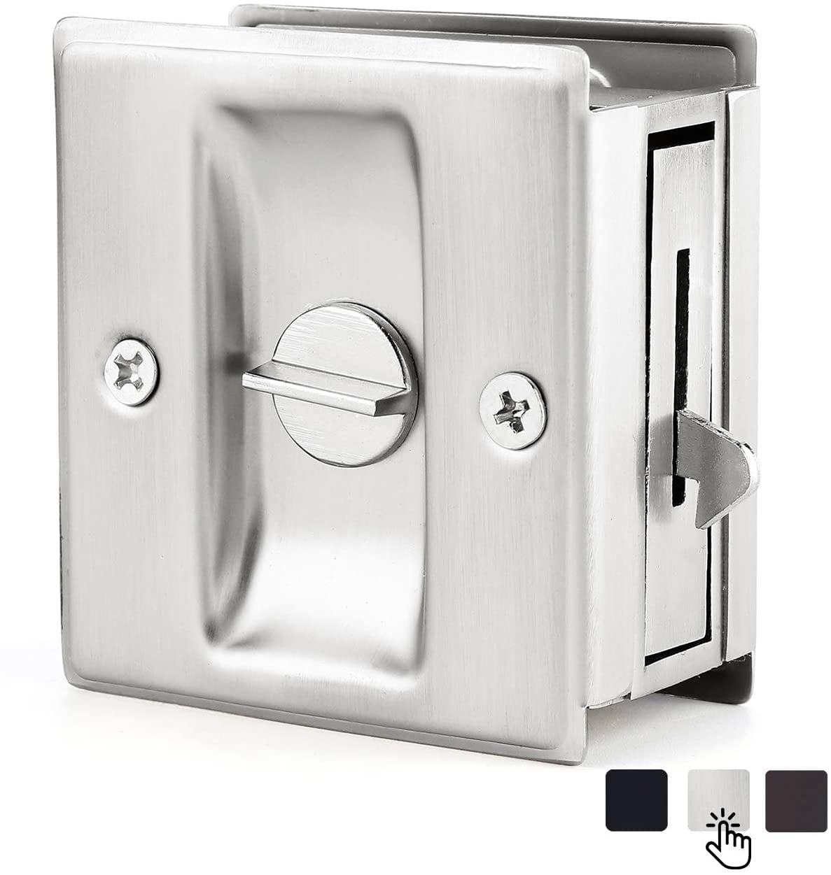 HYKE Privacy Pocket Door Lock Hardware with Pull - Replace Old Or ...