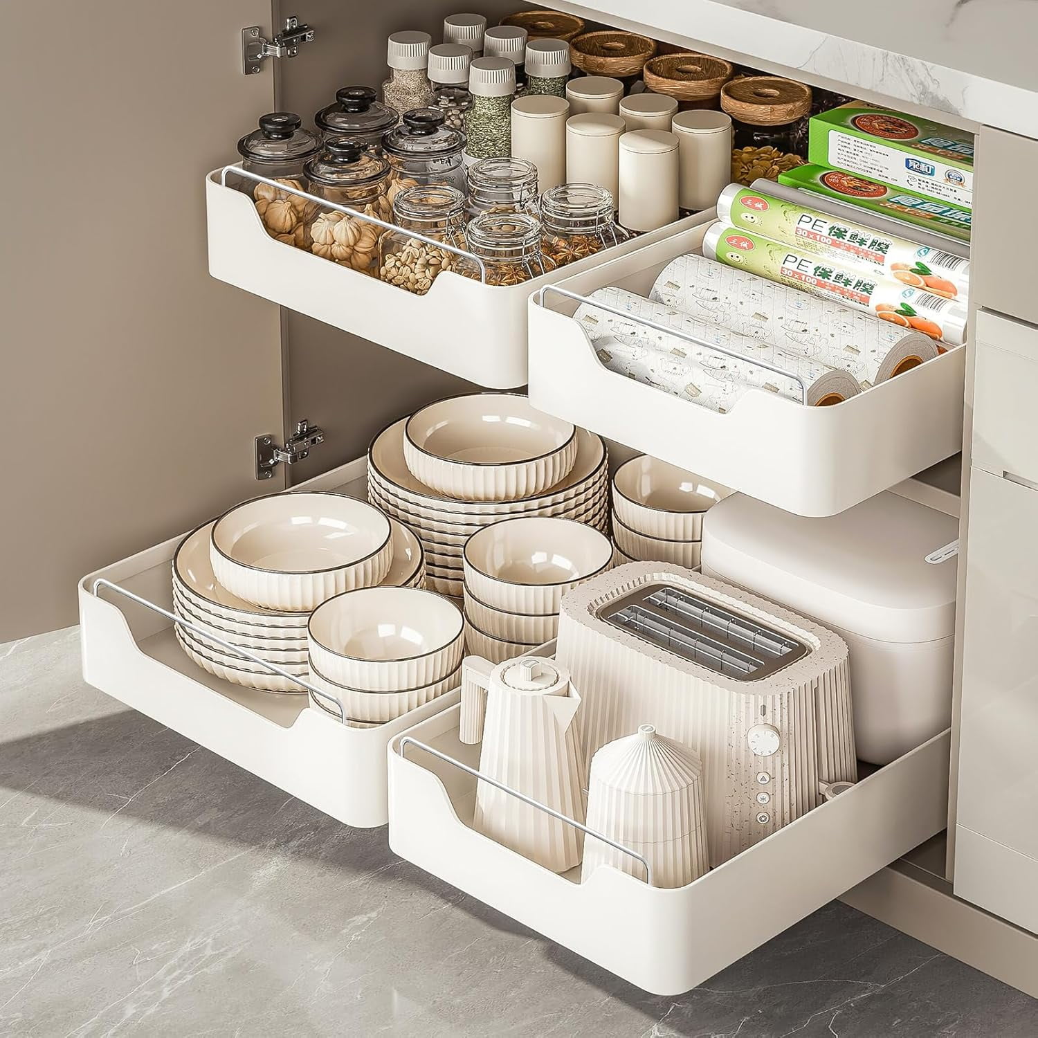 HYKE Pull Out Cabinet Organizer with xed Nano Tabs, No-Punch ...