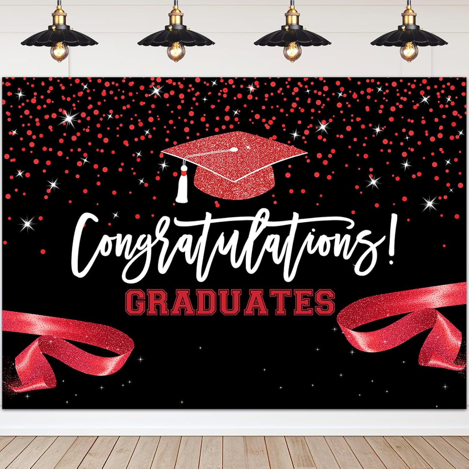 HYKE Red Black Class of 2025 Backdrop Congratulations Graduates ...