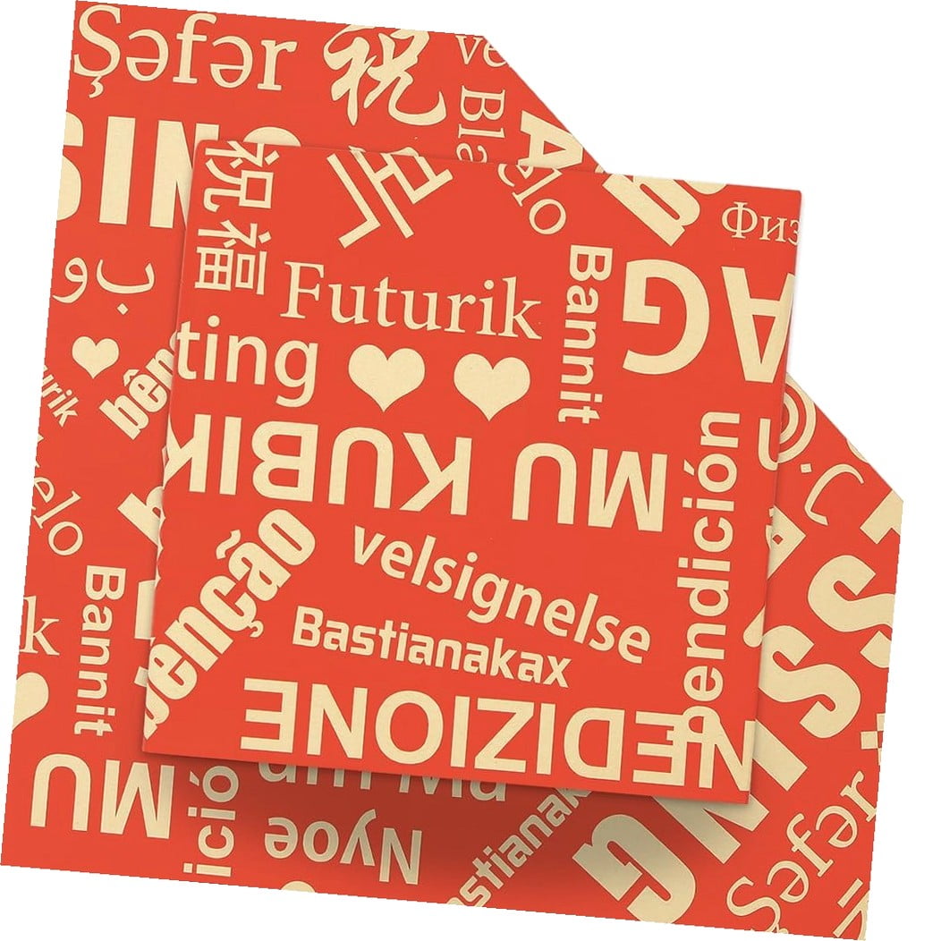 HYKE Red Paper for Blessing, 4 Sheet Blessing Word in Different ...