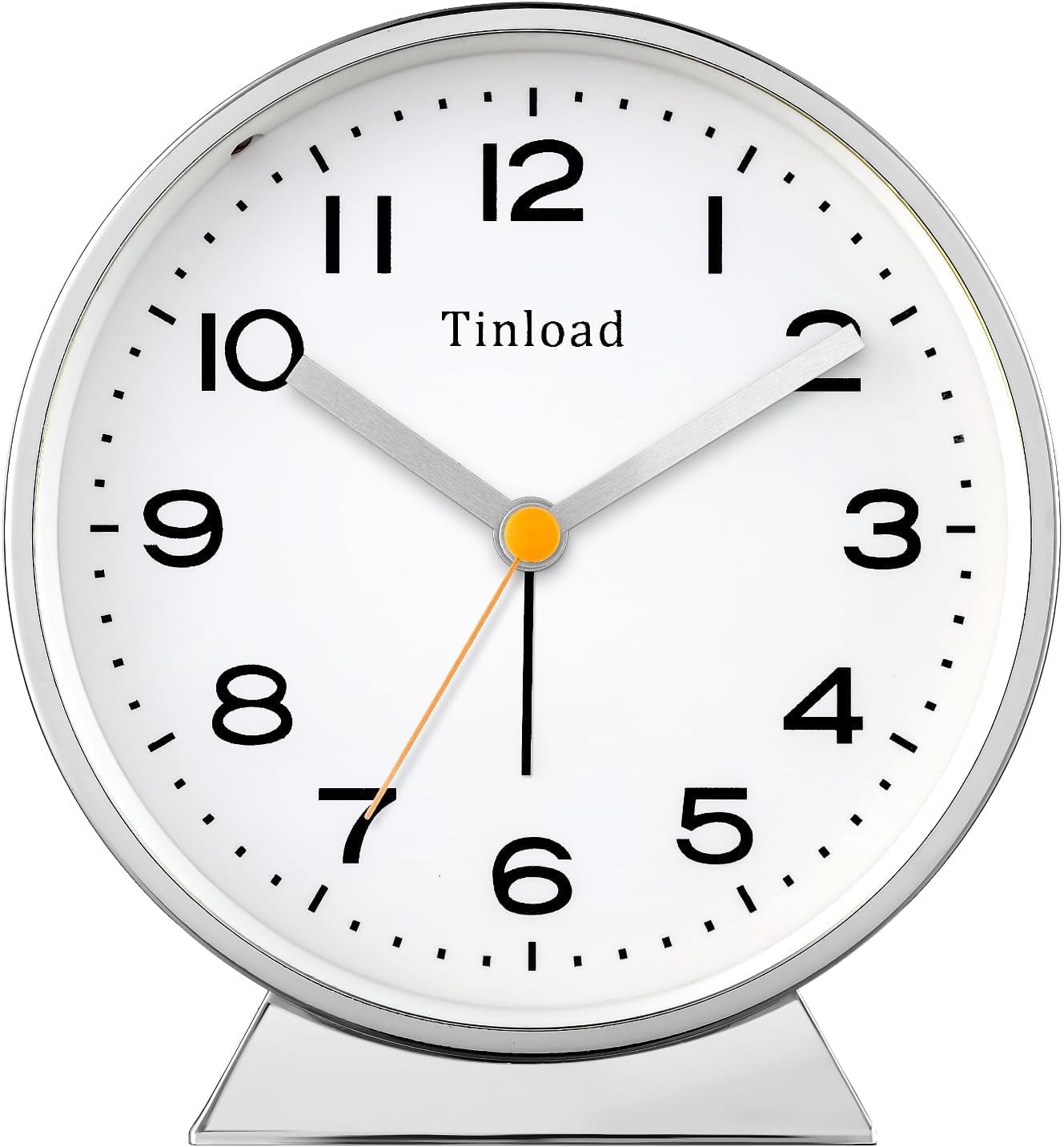HYKE Retro Analog Alarm Clock, Small Silver(4.5x4.5 inches), Battery ...