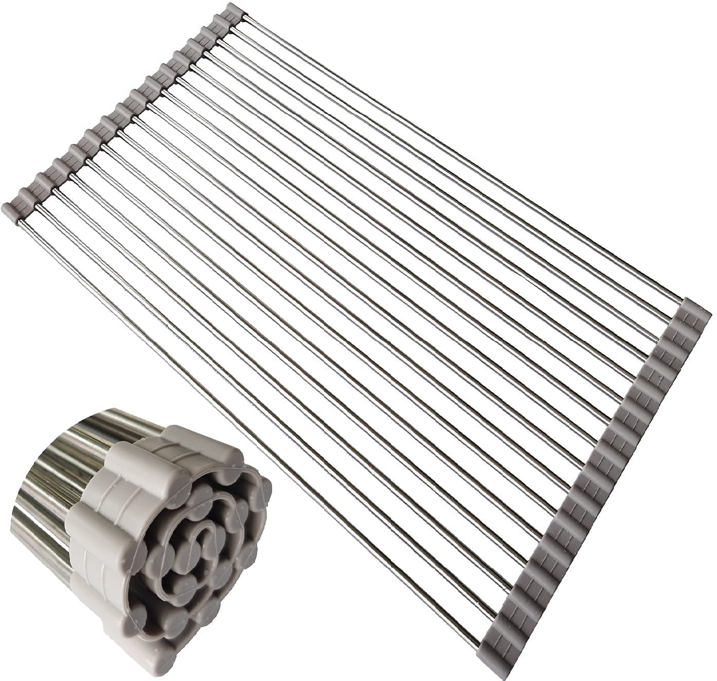 HYKE Roll up Dish Drying Rack Over The Sink Portable Stainless Still ...