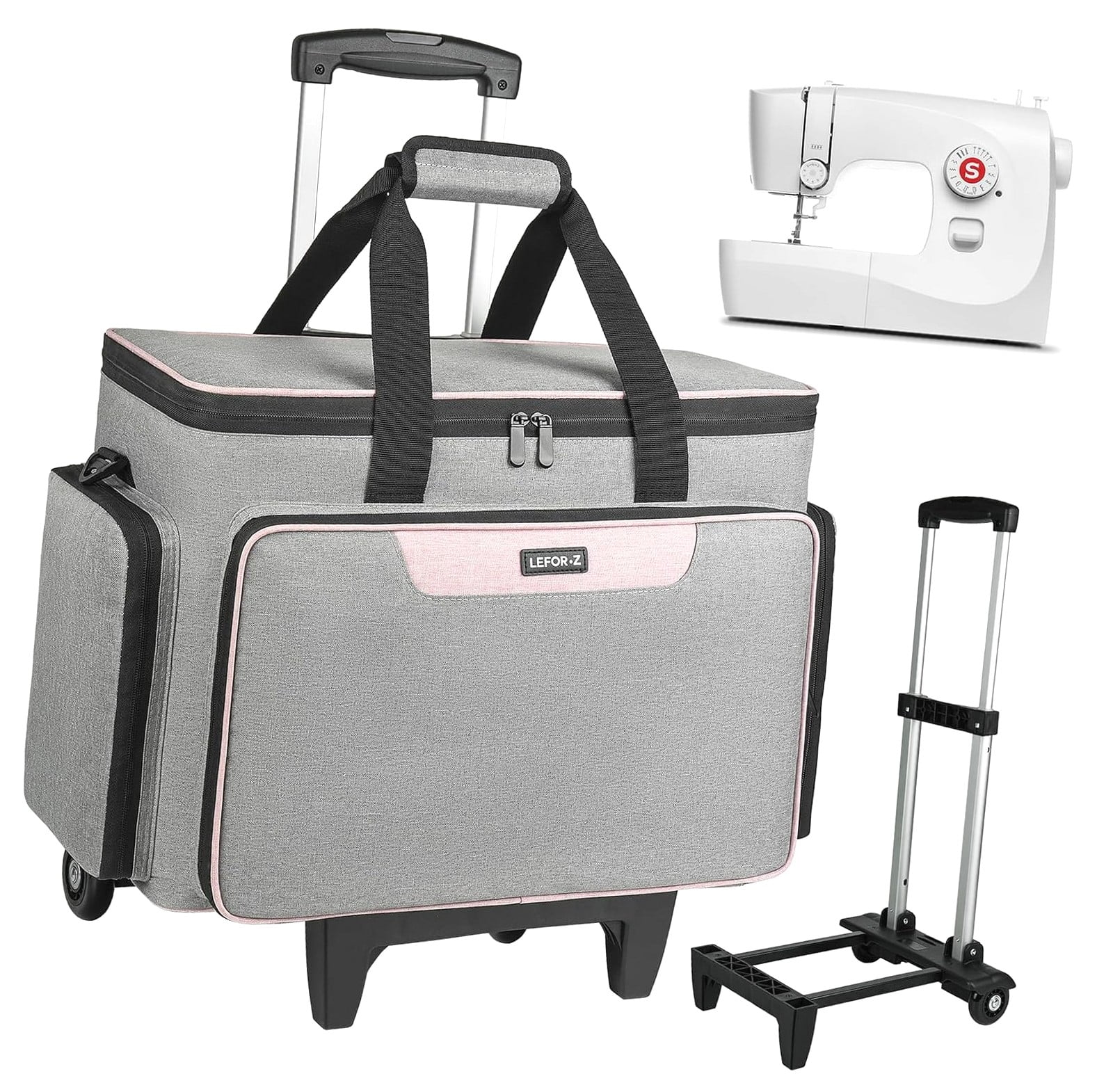 HYKE Rolling Sewing Machine Case with Wheels, Sewing Machine Bag ...