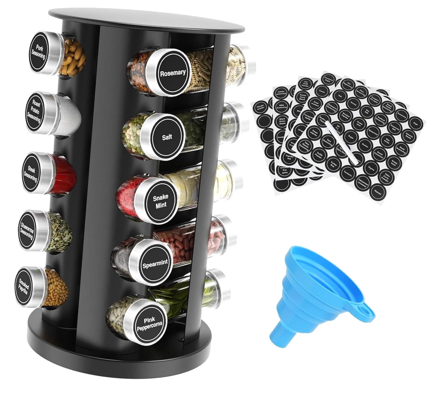 HYKE Rotating Spice Rack Organizer, Spice Tower for Countertop ...