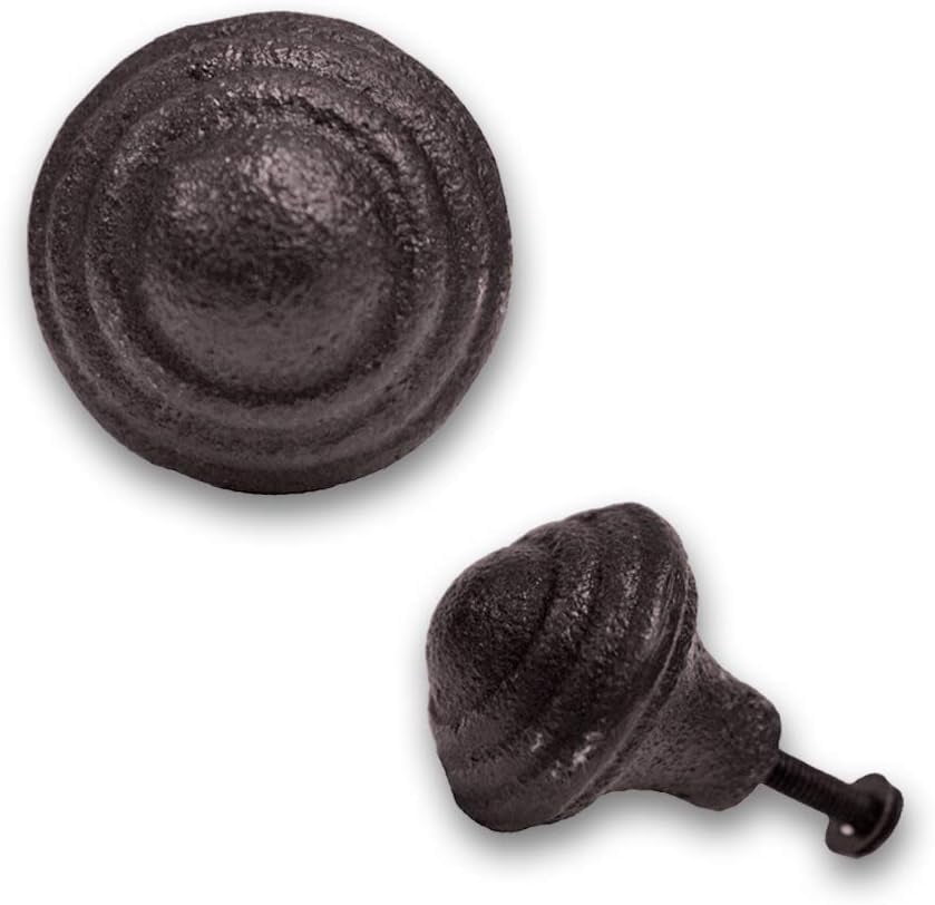 HYKE Rustic Cast Iron Drawer Knobs - Heavy-Duty Cabinet Pulls and ...