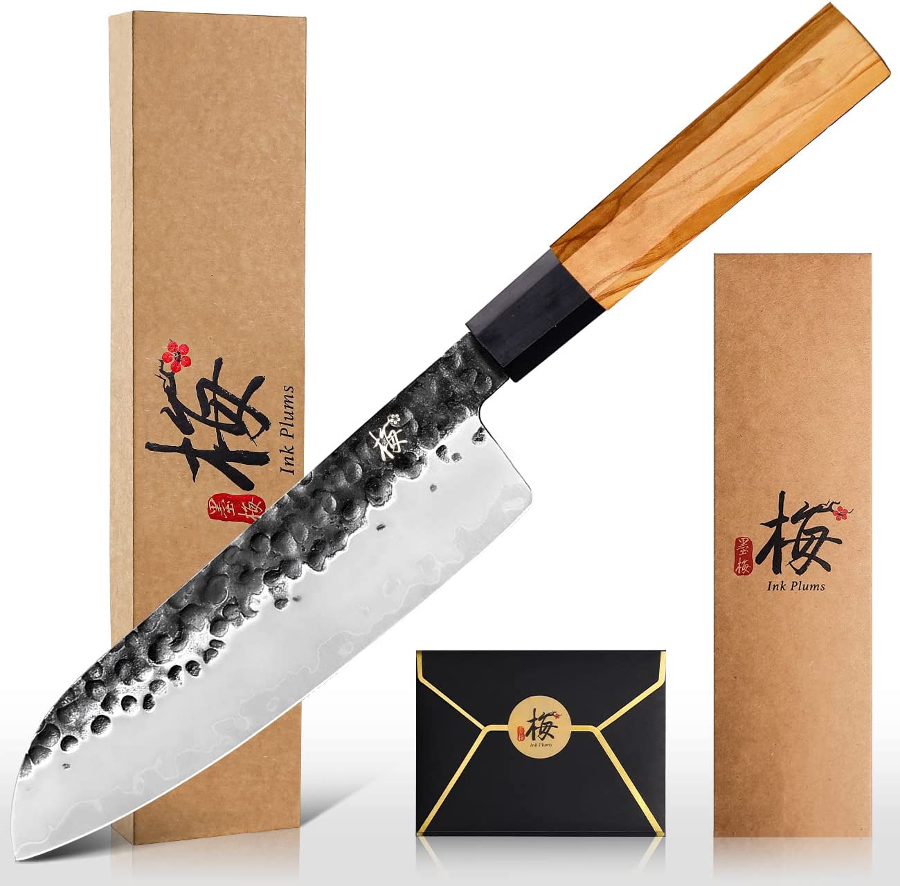 HYKE Santoku Chef‘s Knife 7 Inch,Japanese Sharp Kitchen Knife with ...