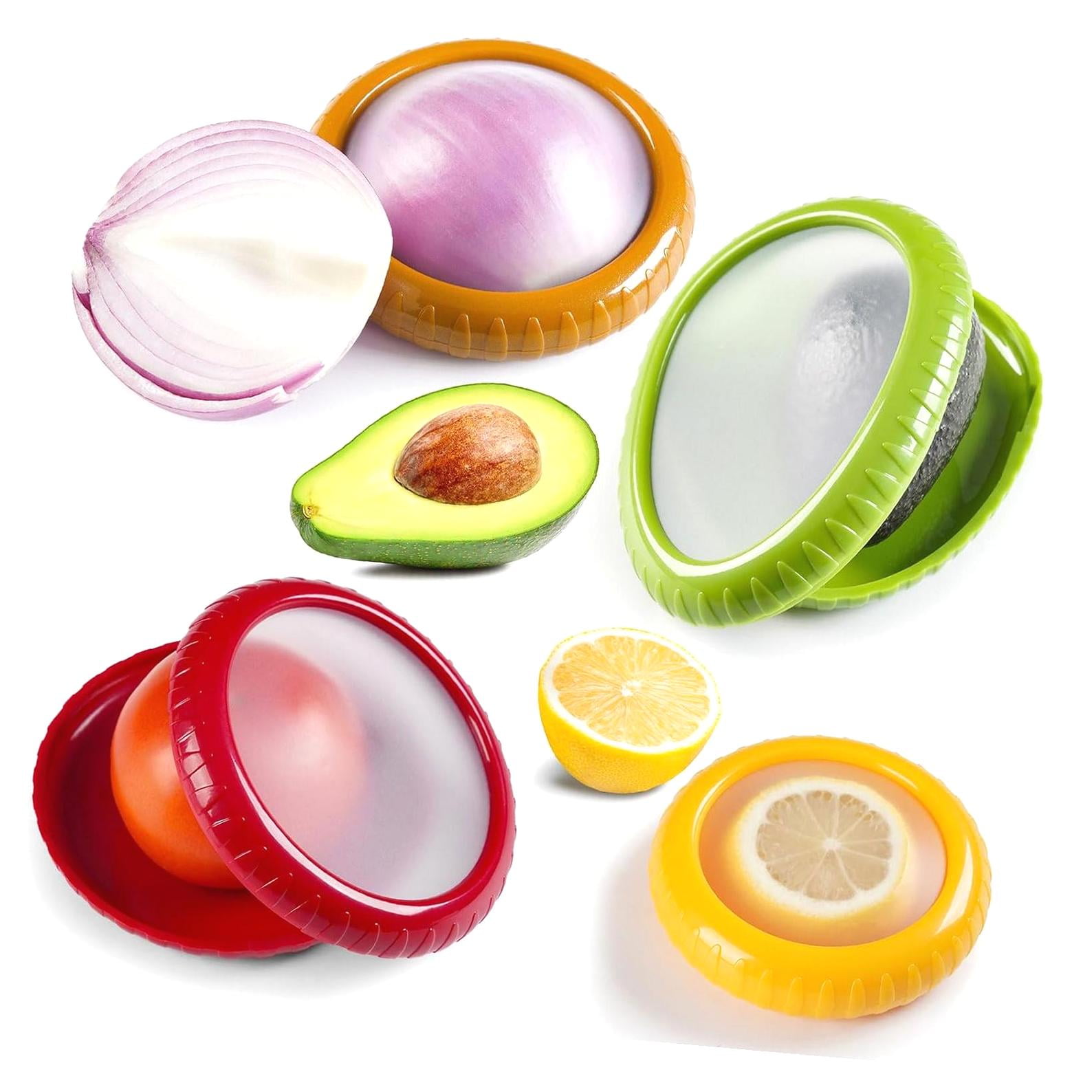 HYKE Saver and Onion Storage Set, 4 Pcs Silicone Fruit Vegetable Anti ...