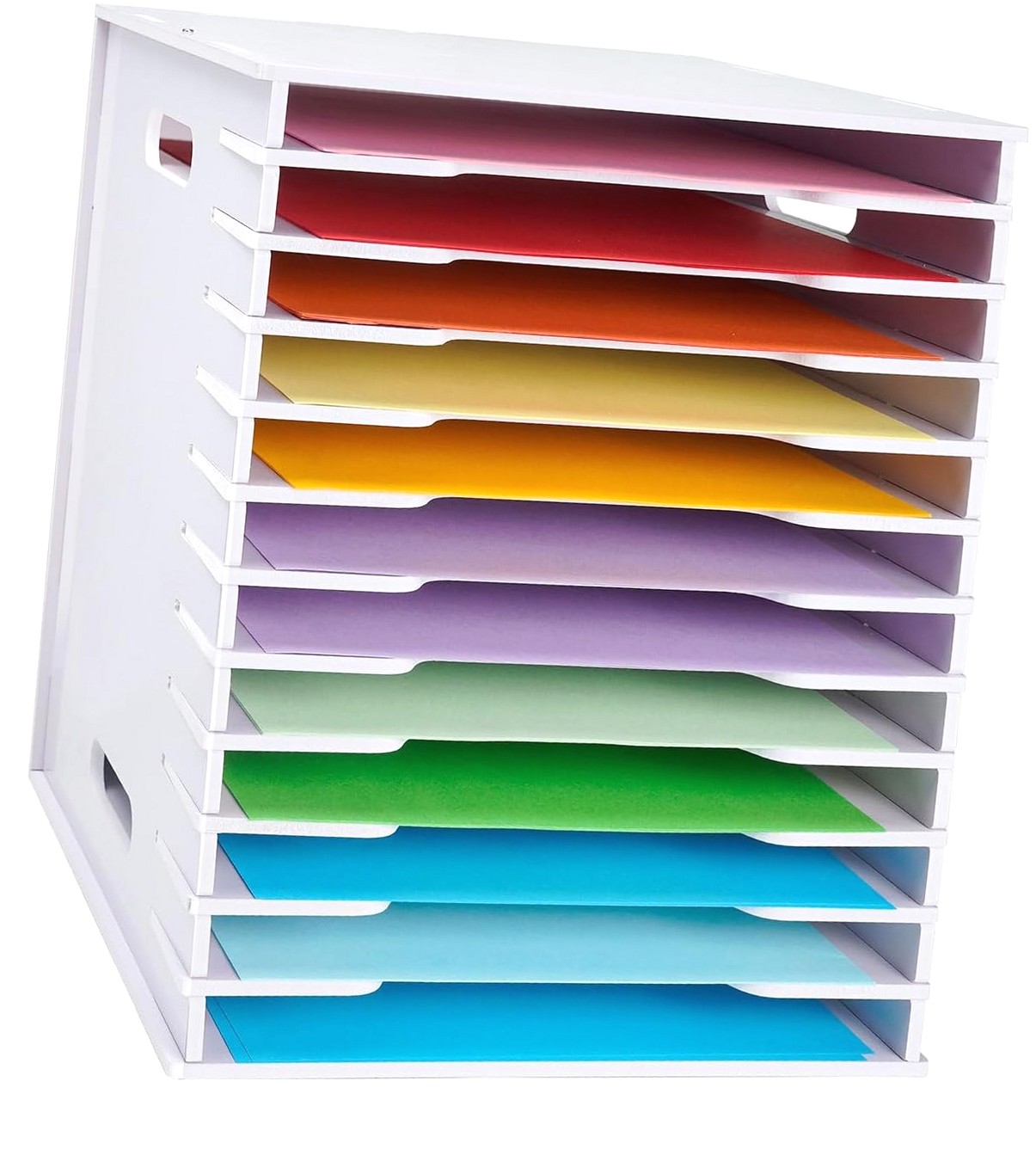 HYKE Scrapbook Paper Organizer for Sizes 8.5" 11", 12 Tier White ...