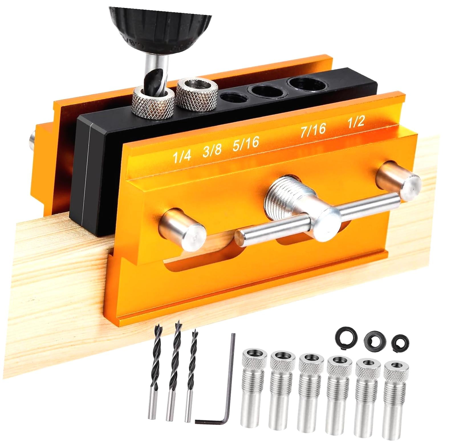 HYKE Self Centering Dowel Jig - Doweling Jig Kit for Woodworking Drill ...