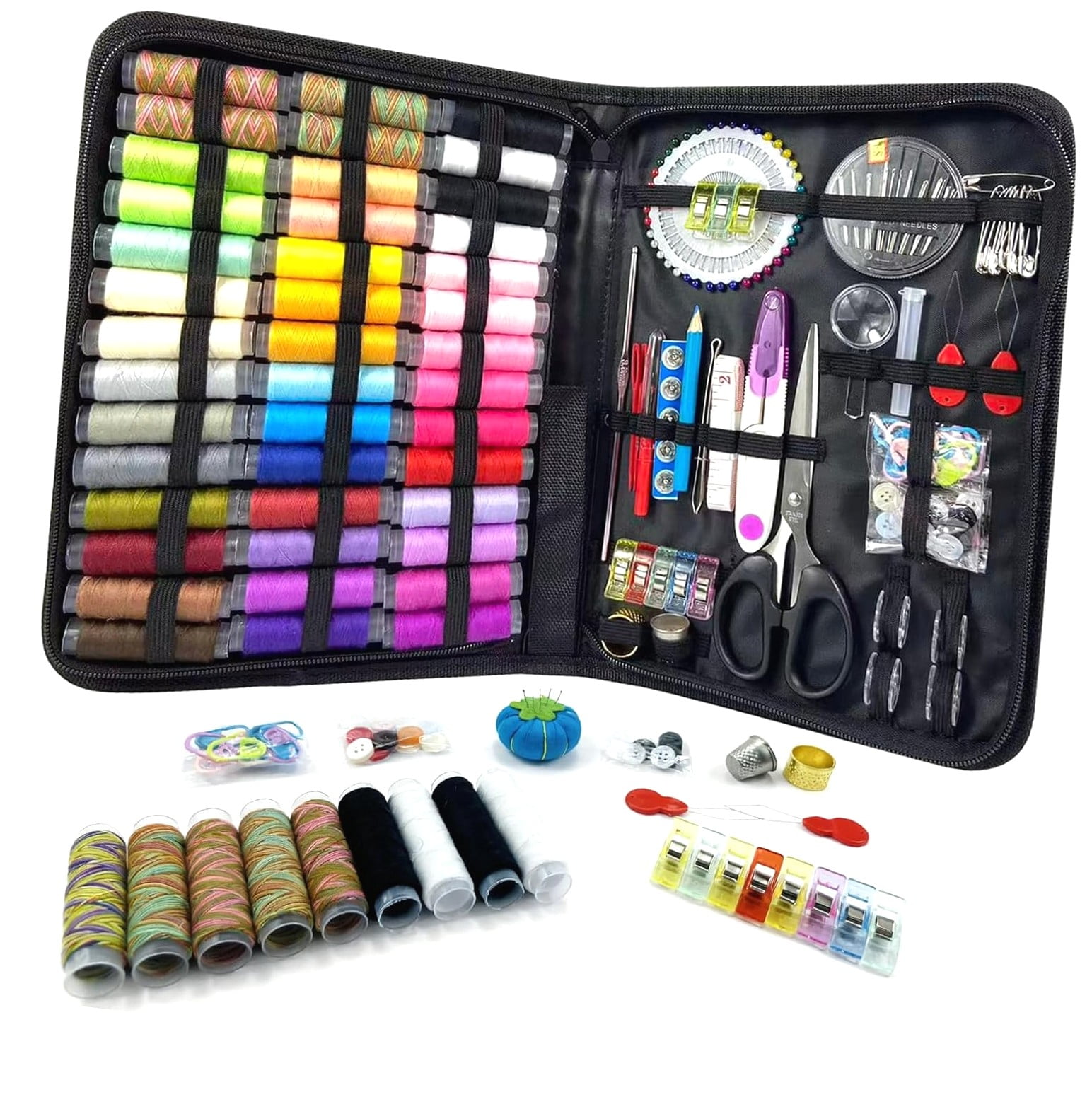 HYKE Sewing Kit, Needle and Thread Set for Stitching, 186 Pieces Sewing ...